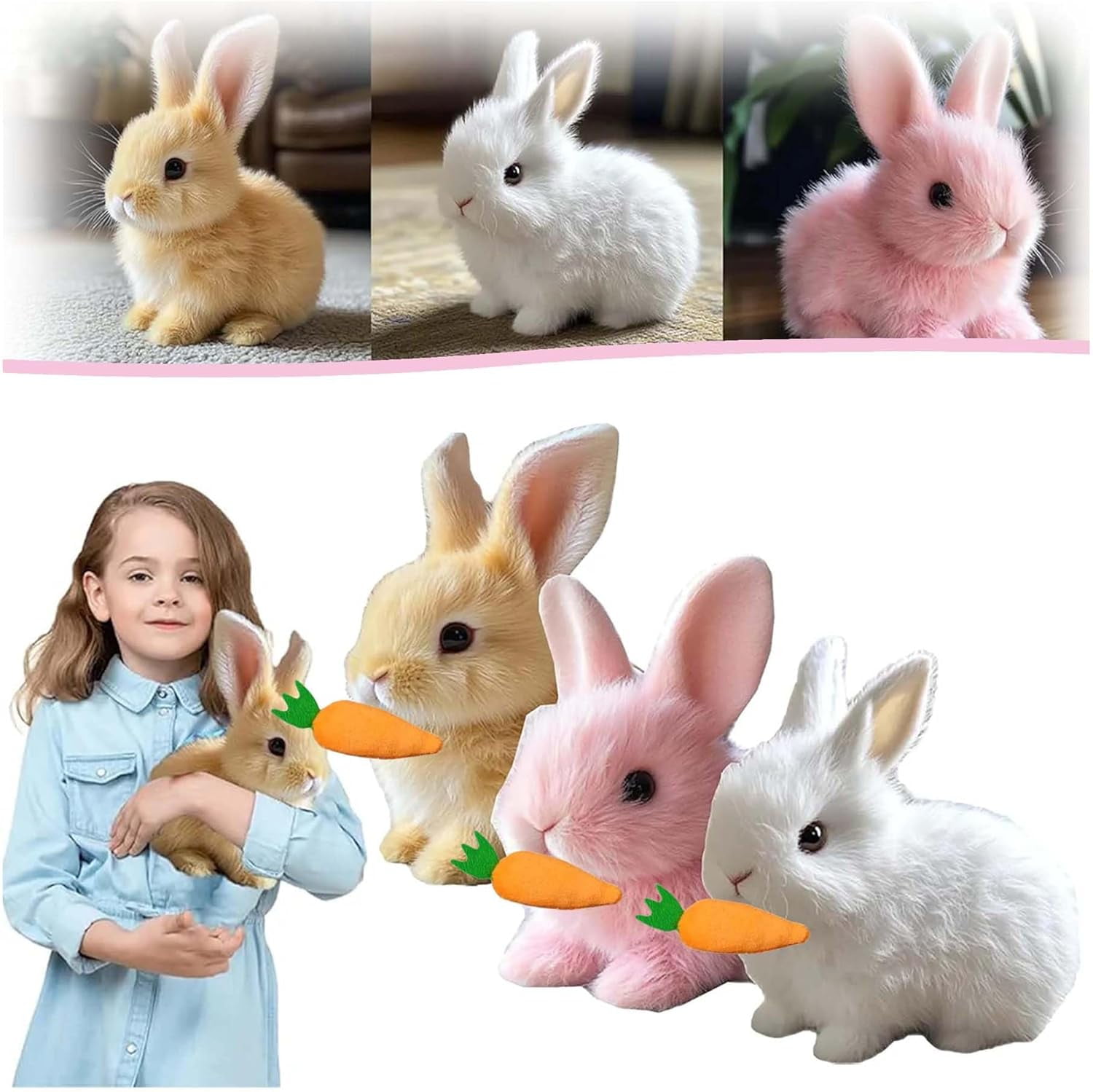 Bunby - My Realistic Bunny Toy,Jumping, Twitching, and Shaking Ears ...