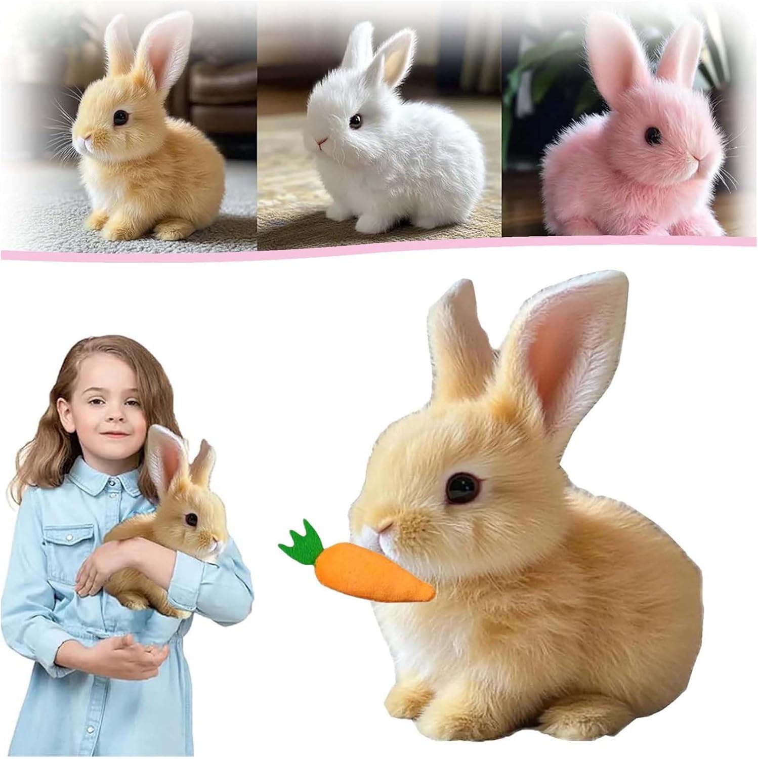 Bunby - My Realistic Bunny Toy,Jumping, Twitching, and Shaking Ears ...