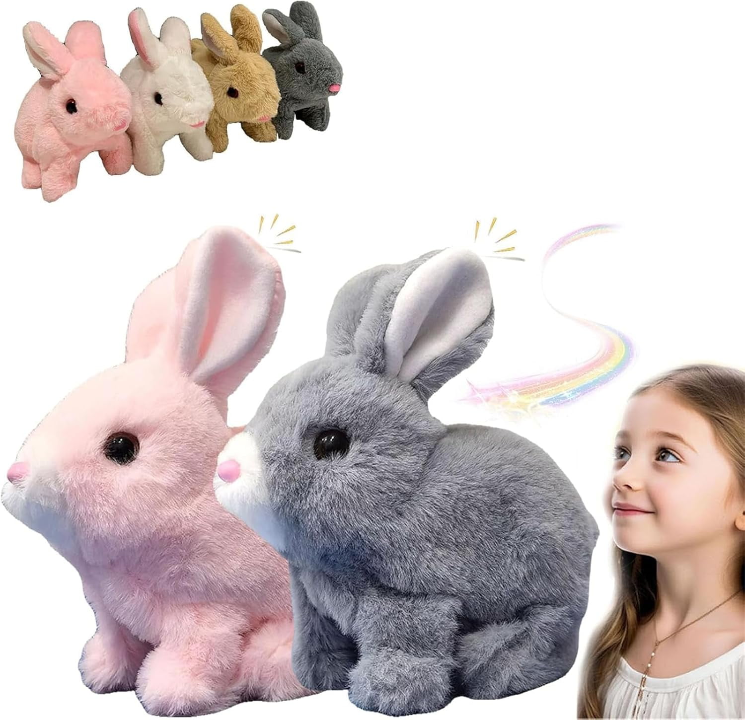 Bunby - My Realistic Bunny Toy, Plush Bunny with Wiggle Ears Twitch ...