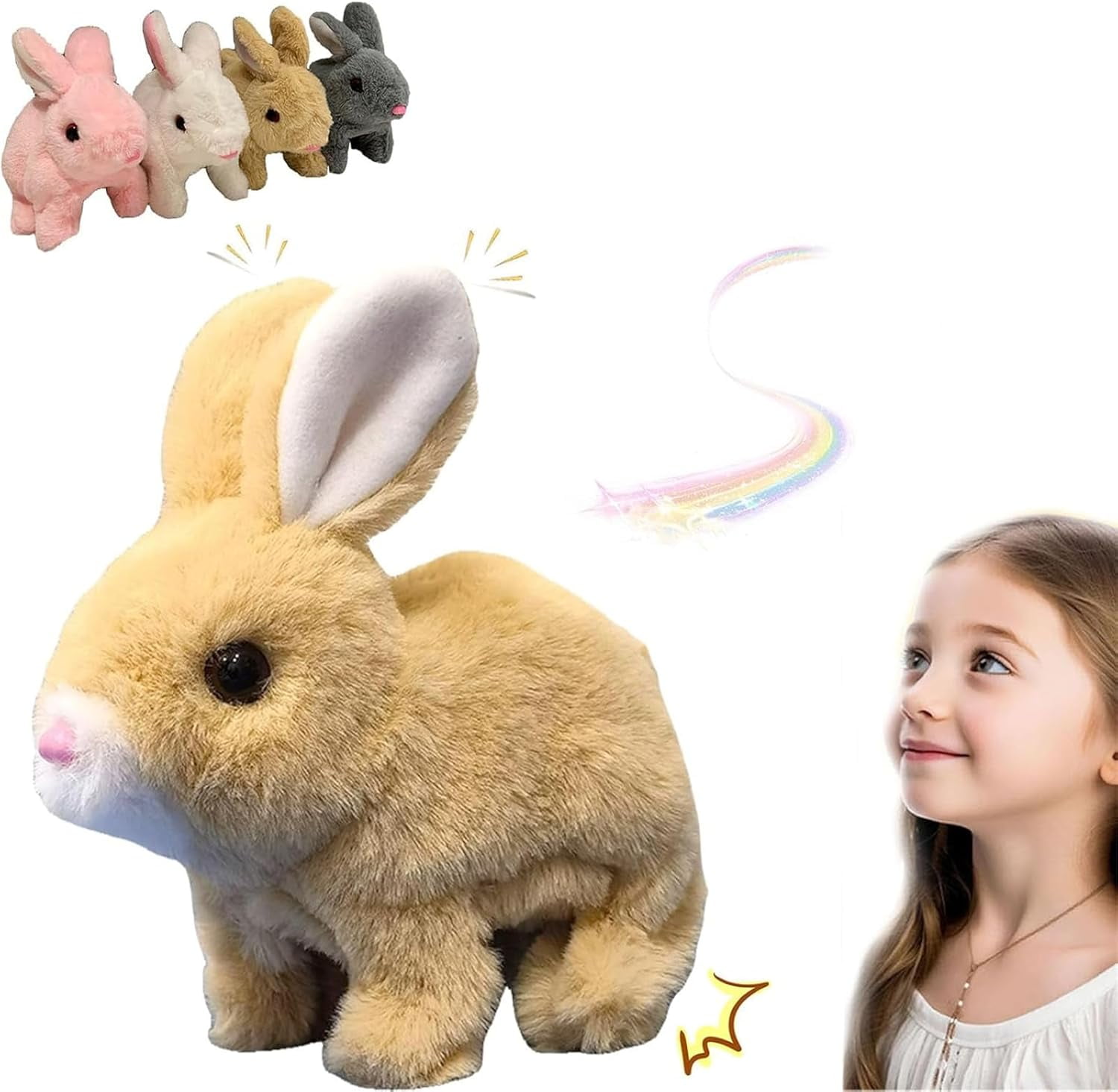 Bunby - My Realistic Bunny Toy, Plush Bunny with Wiggle Ears Twitch ...