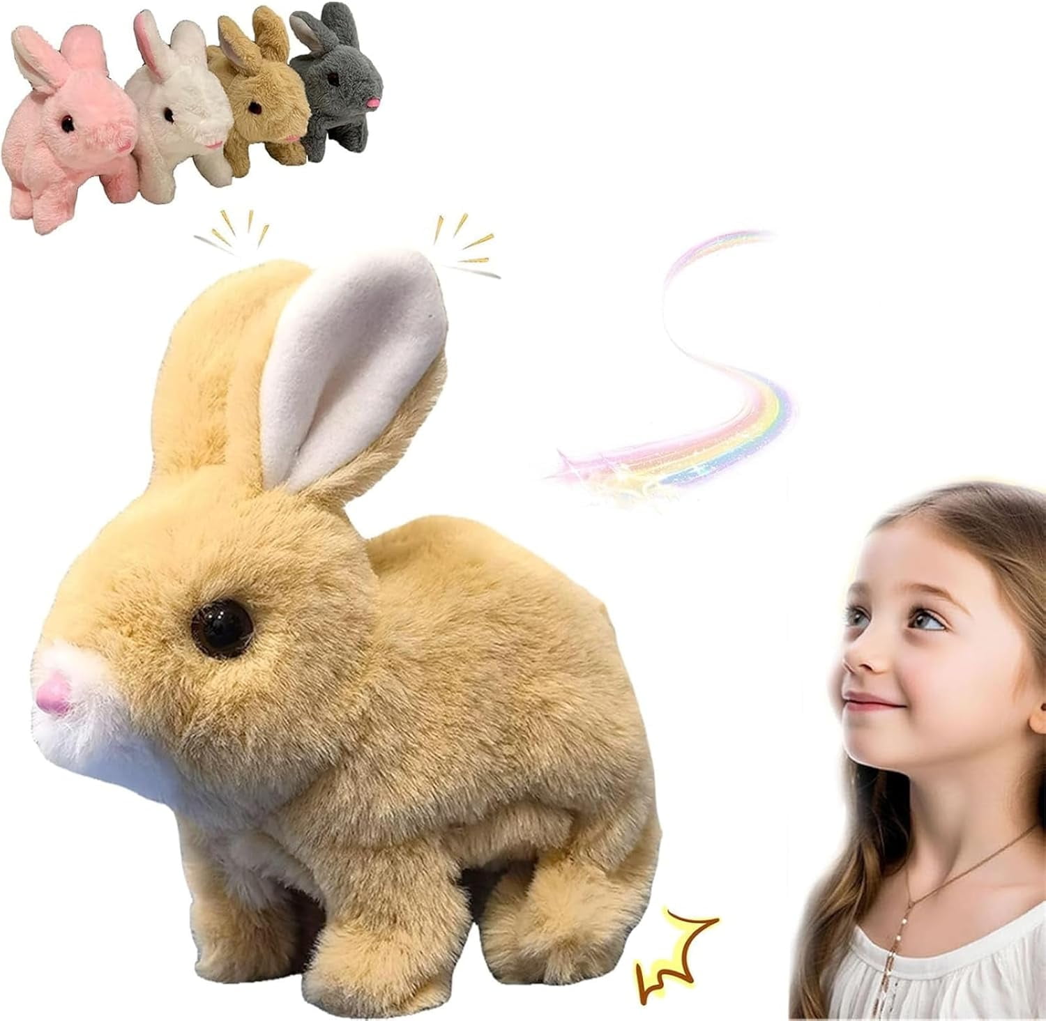 Bunby - My Realistic Bunny Toy, Plush Bunny with Wiggle Ears Twitch ...