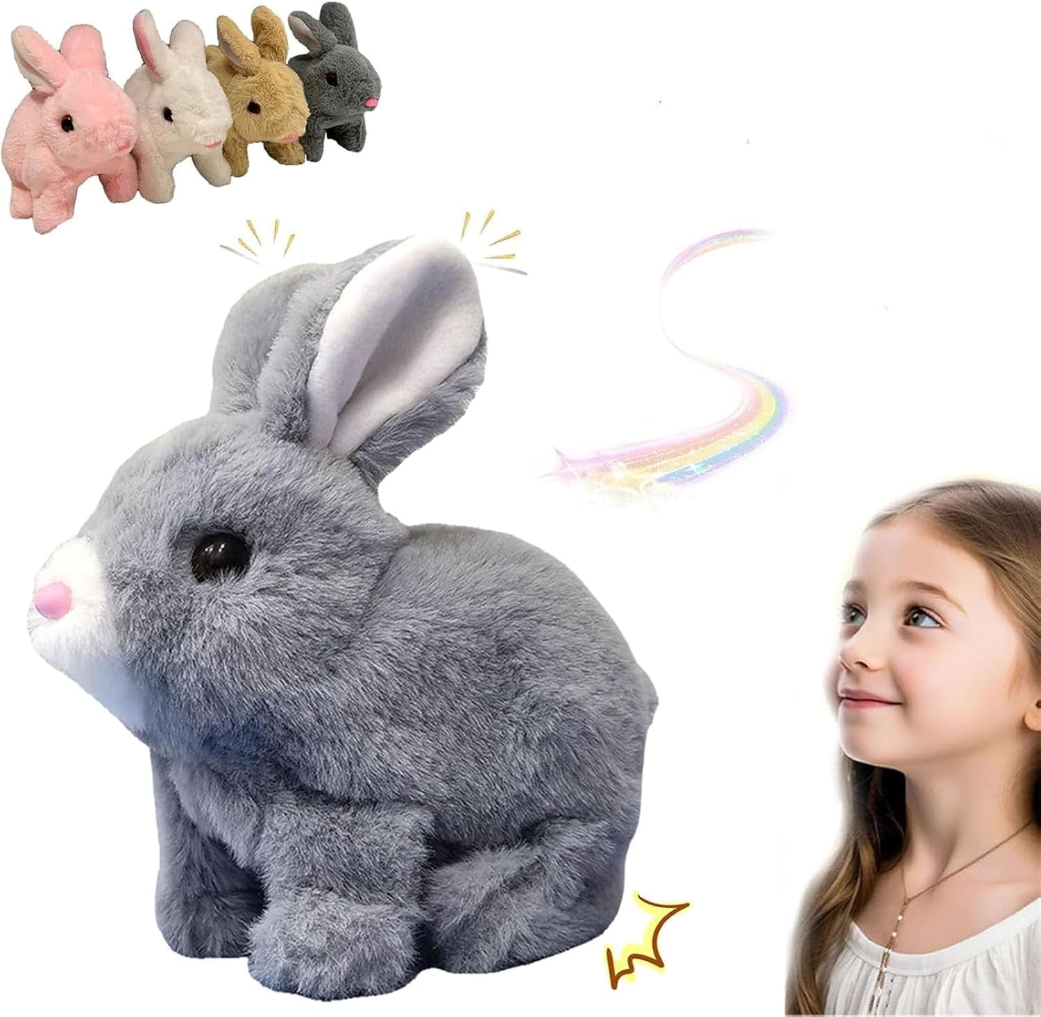 Bunby - My Realistic Bunny Toy, Plush Bunny with Wiggle Ears Twitch ...