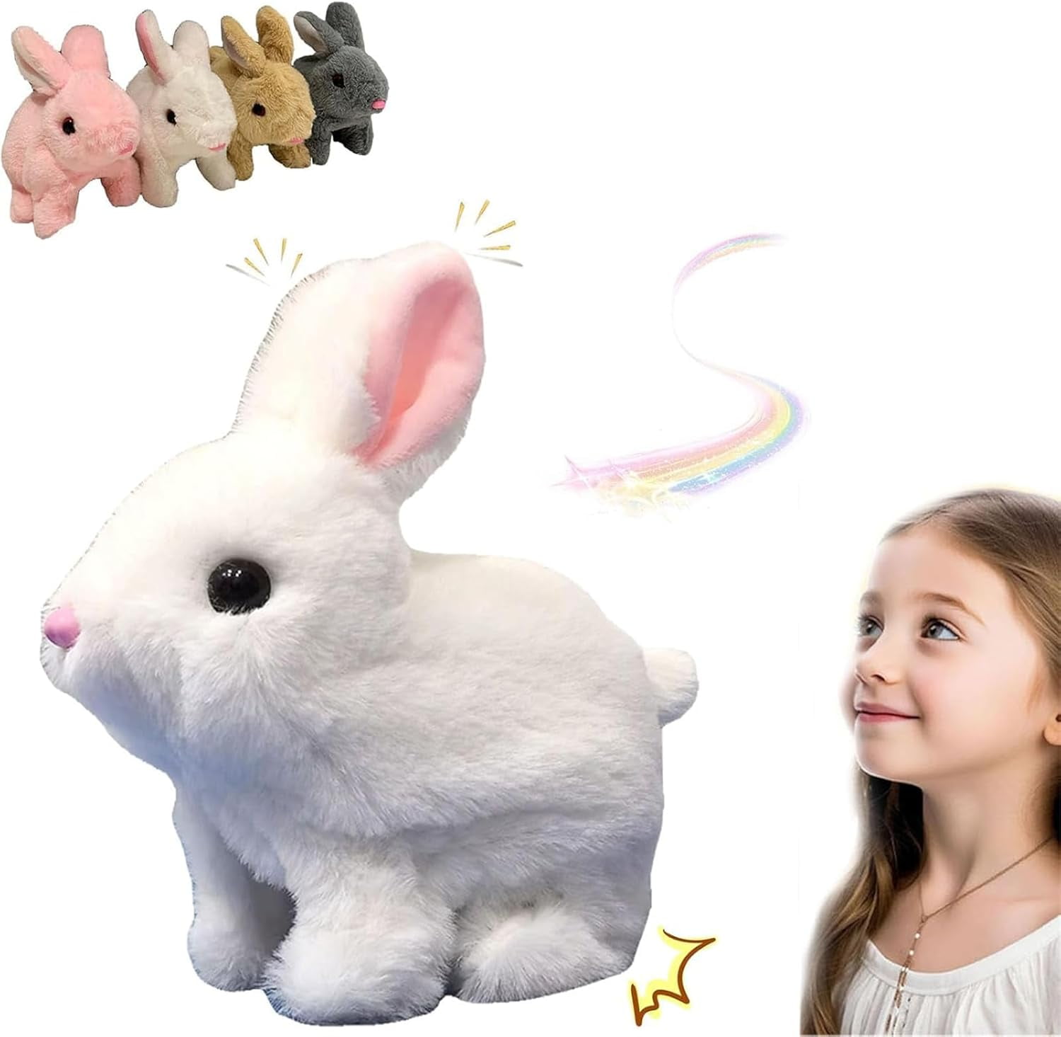 Bunby - My Realistic Bunny Toy, Plush Bunny with Wiggle Ears Twitch ...