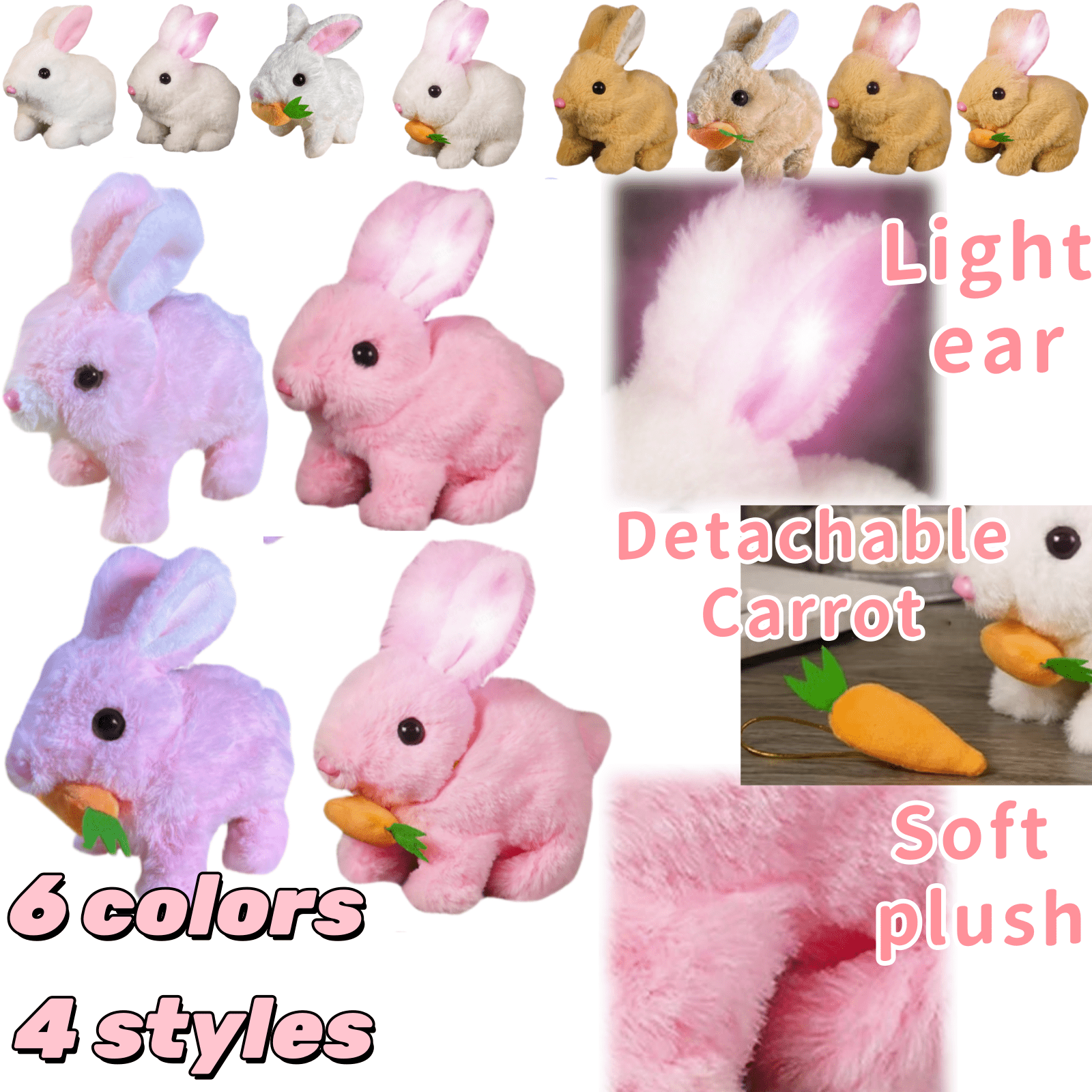 Bunby Easter Bunny for Kids – Realistic Moving Bunny Toy with Twitching ...