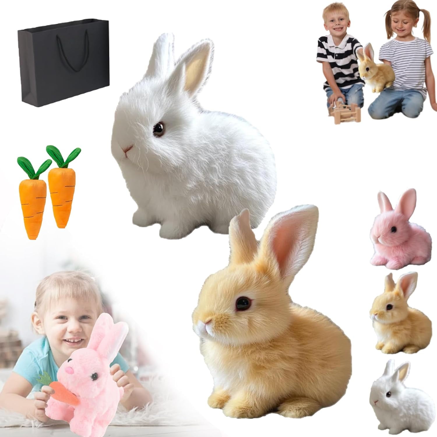 Bunby - My Realistic Bunny Toy, Vitality Bliss Bunny, Interactive Stuffed Bunny with Sounds and ...
