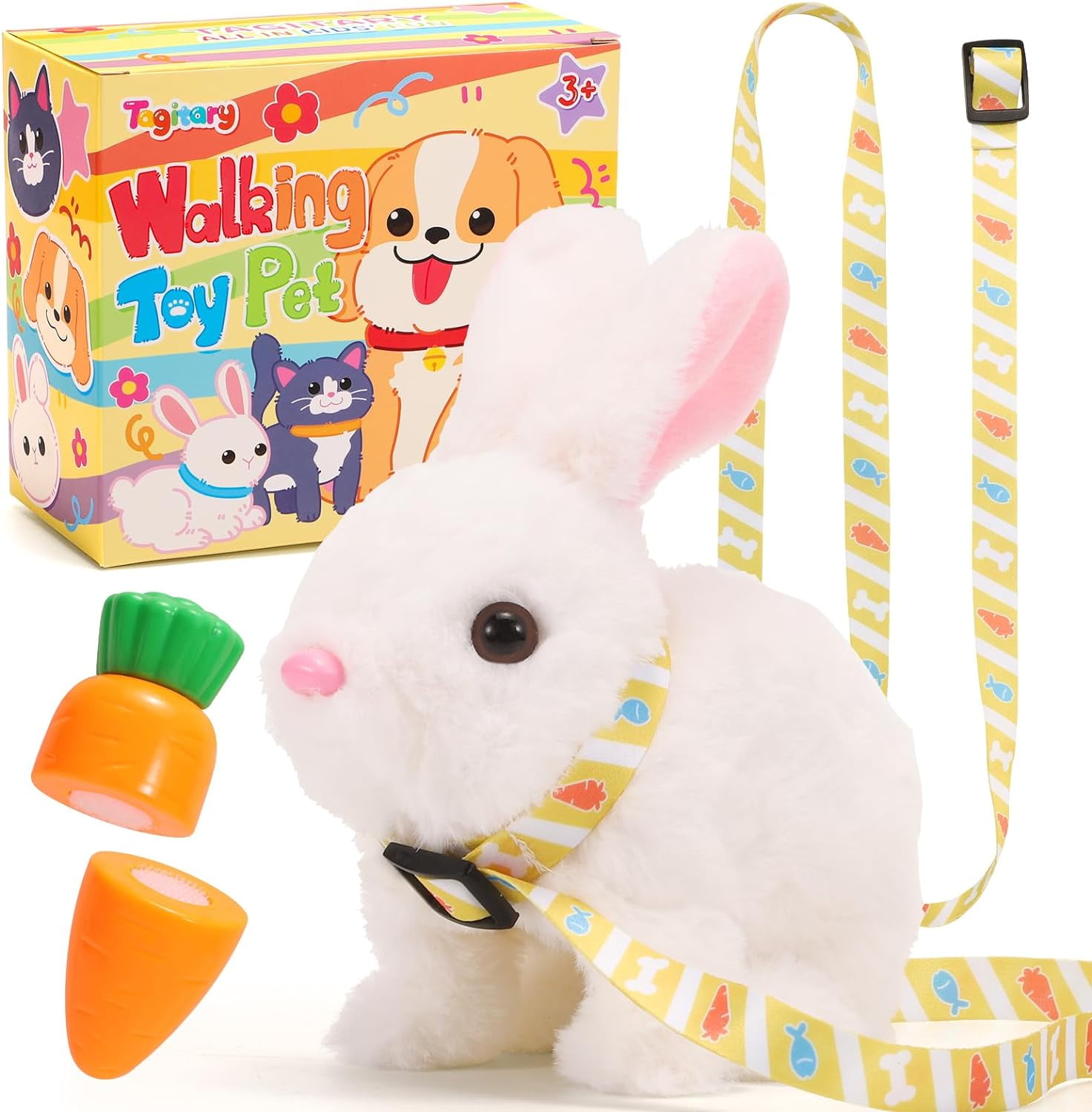 Bunby Plush Toys Electronic Toy with Sounds,Wiggling Ears,Twitching ...