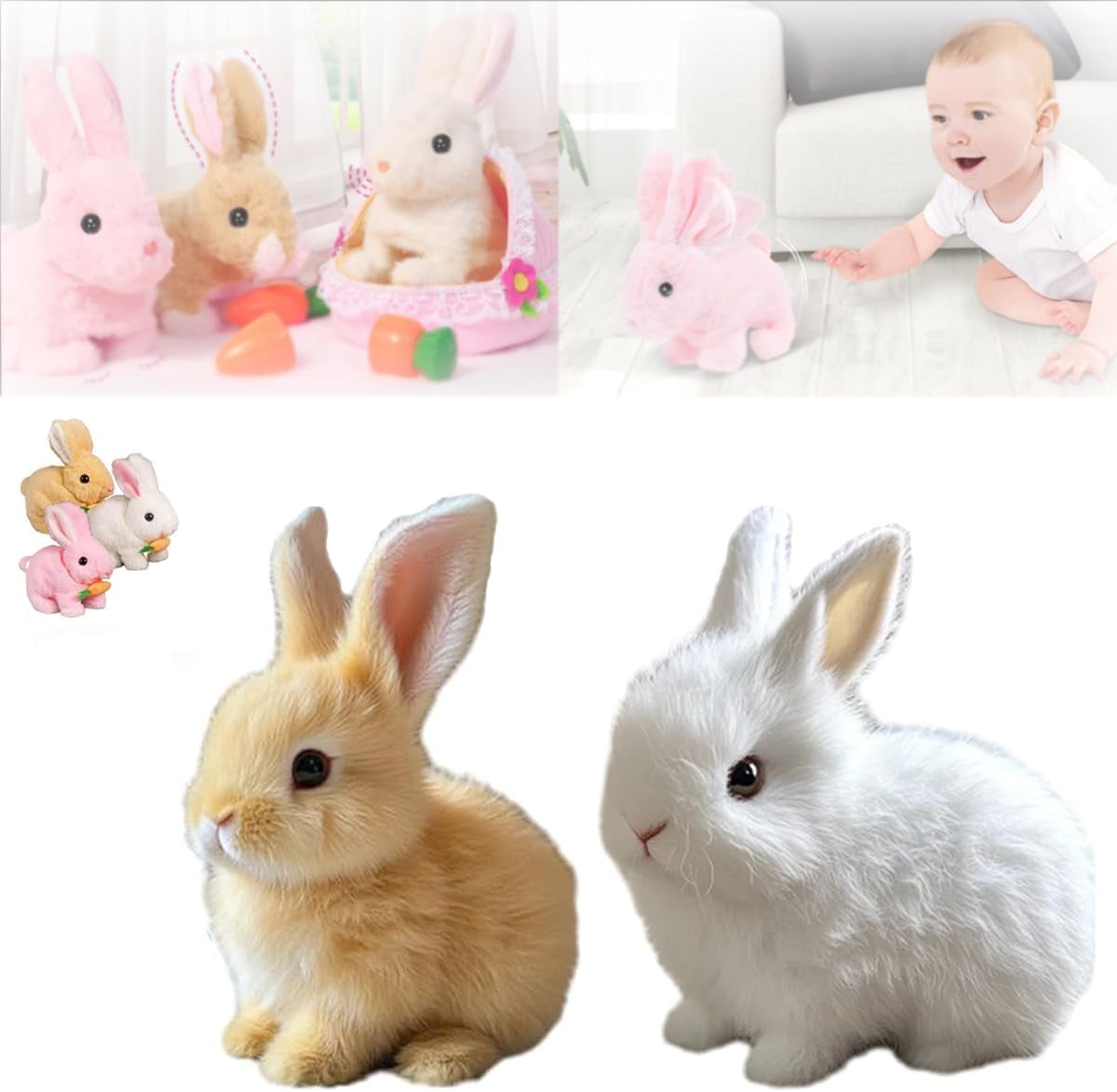 Bunby - My Realistic Bunny Toy, Bunbi Realistic Bunny That Moves, Vitality Bliss Bunny ...