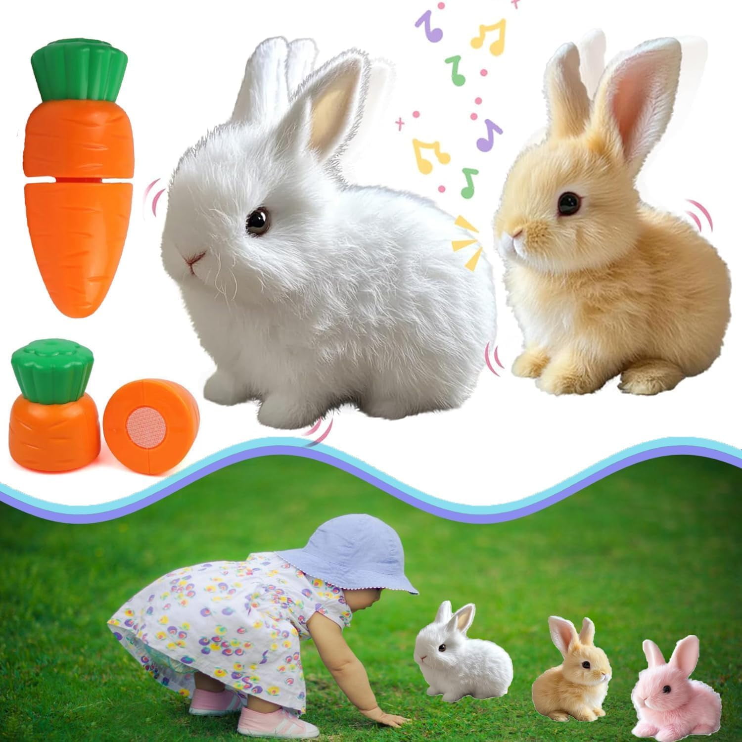 Bunby - My Realistic Bunny Toy, Interactive Bunny Realistic Bunny - Jumping,Walking Bunny ...