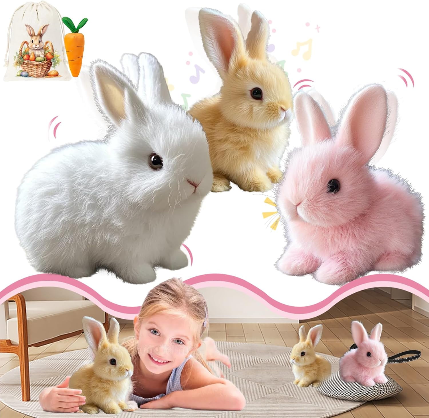 Bunby - My Realistic Bunny Toy, Interactive Realistic Bunny Toy ...