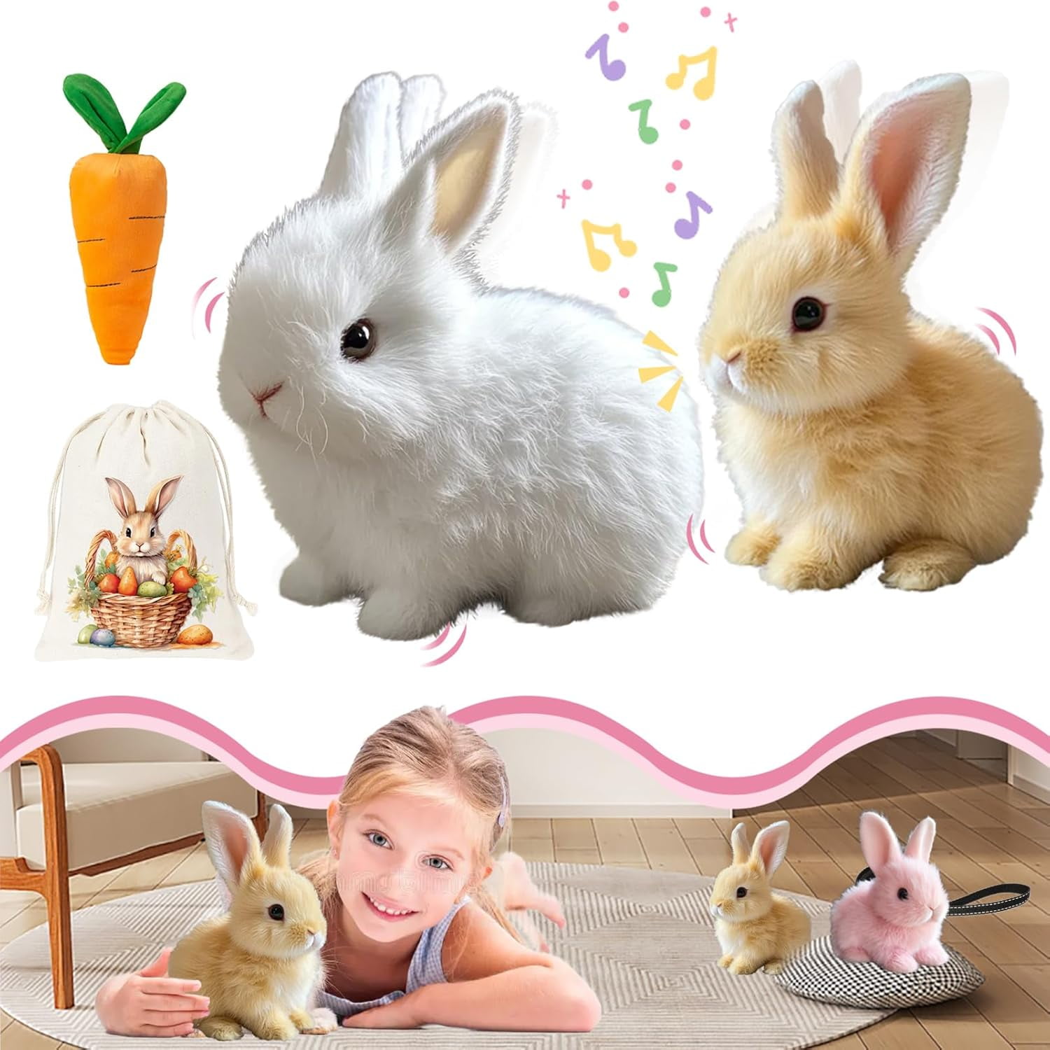 Bunby - My Realistic Bunny Toy, Interactive Realistic Bunny Toy ...