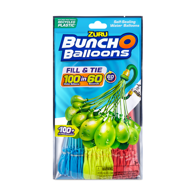 Bunch O Balloons 100 Blue, Red, and Yellow Rapid-Filling Self-Sealing ...