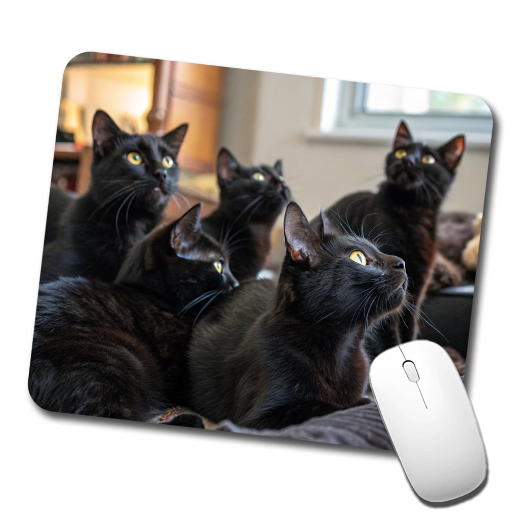 Bunch Of Black Cats Mouse Pad Low Profile Gaming Mat - Walmart.com
