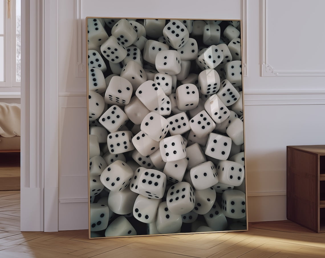 Bunch Of Dice Wall Art - Funky Groovy Print - Room Decor - Wall Art ...