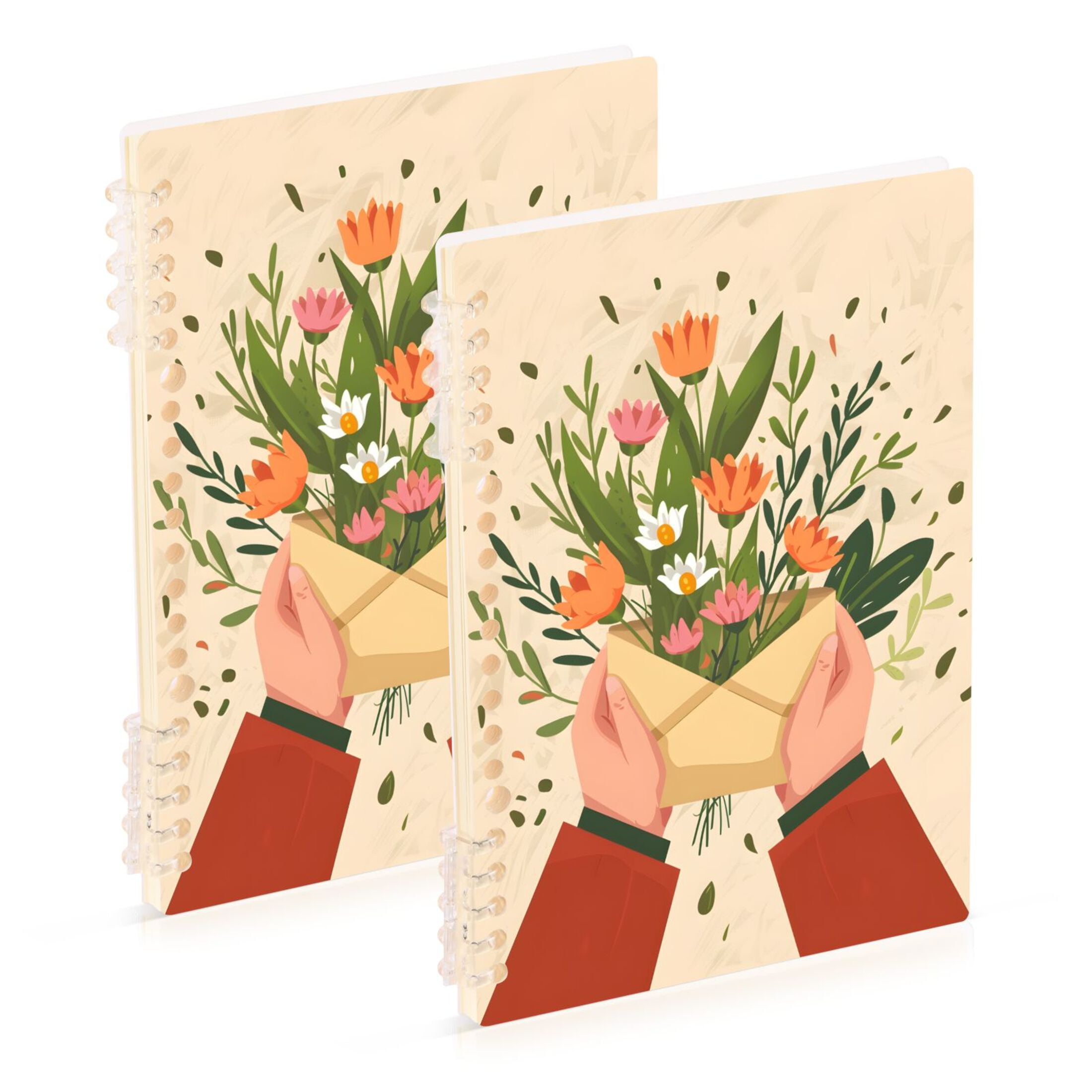 Bunch Of Flowers Hands Ring Binder Notebook Journey Note Diary College ...
