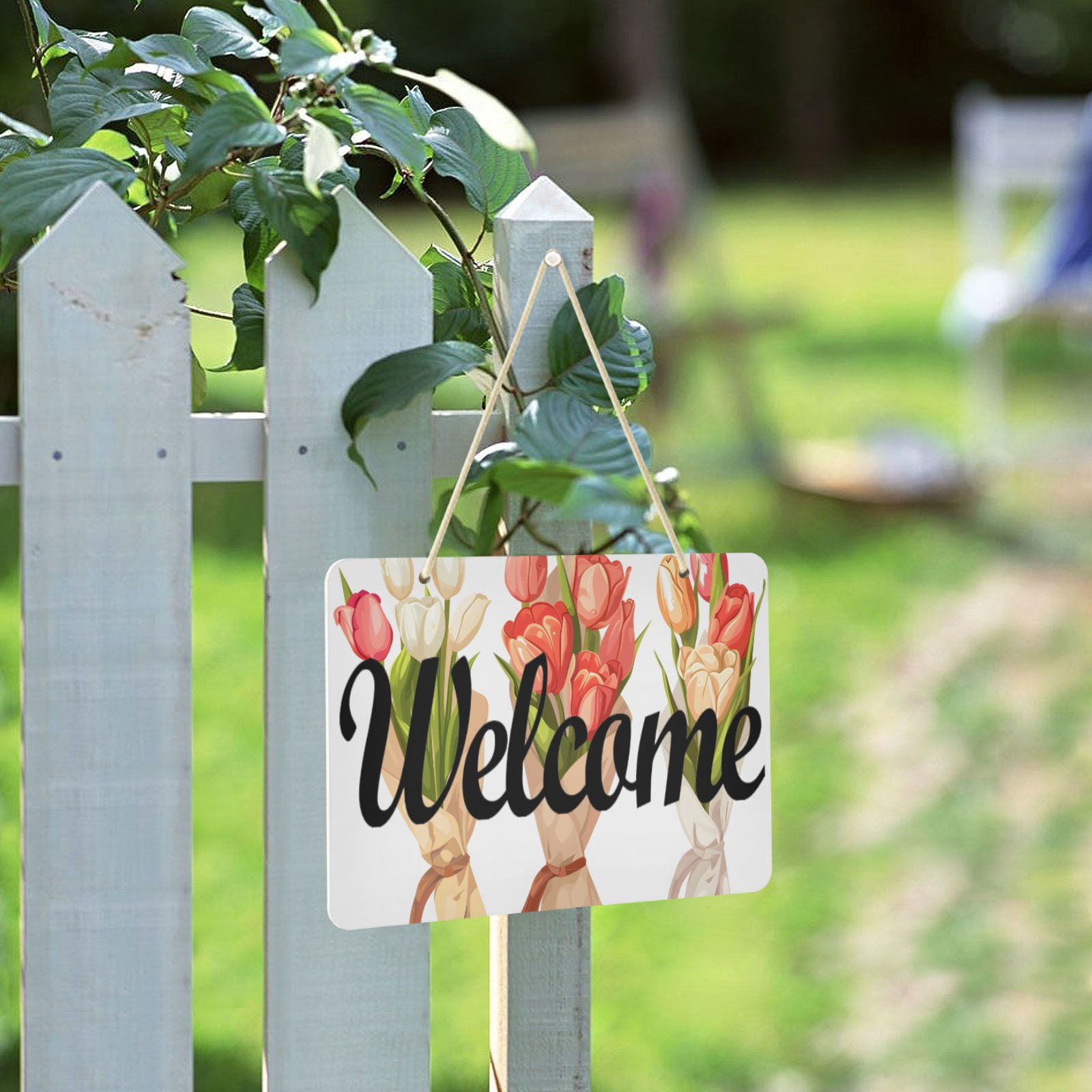 Bunch Of Flowers Welcome Sign for Front Door Porch Wreath Door Sign ...