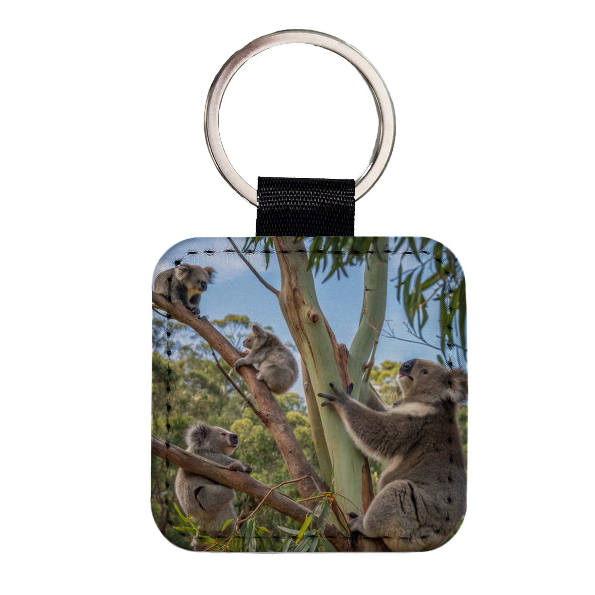 Bunch Of Koalas Faux Leather Square Keychain - Walmart.com