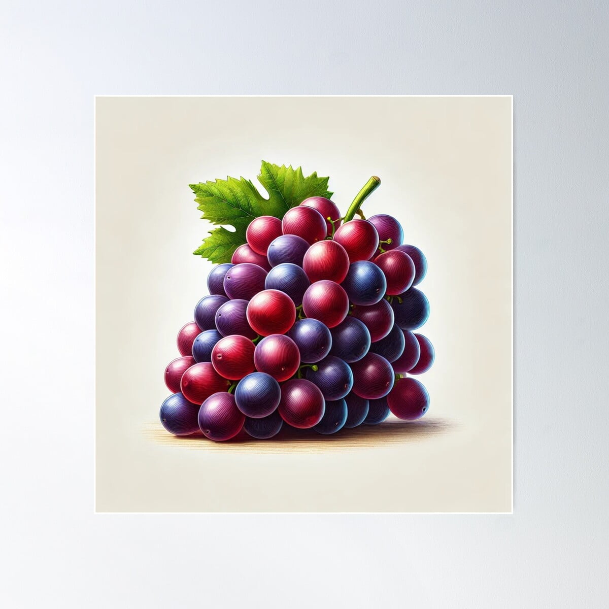Bunch Of Red And Purple Grapes Poster Wall Art, Modern Wall Decor For ...