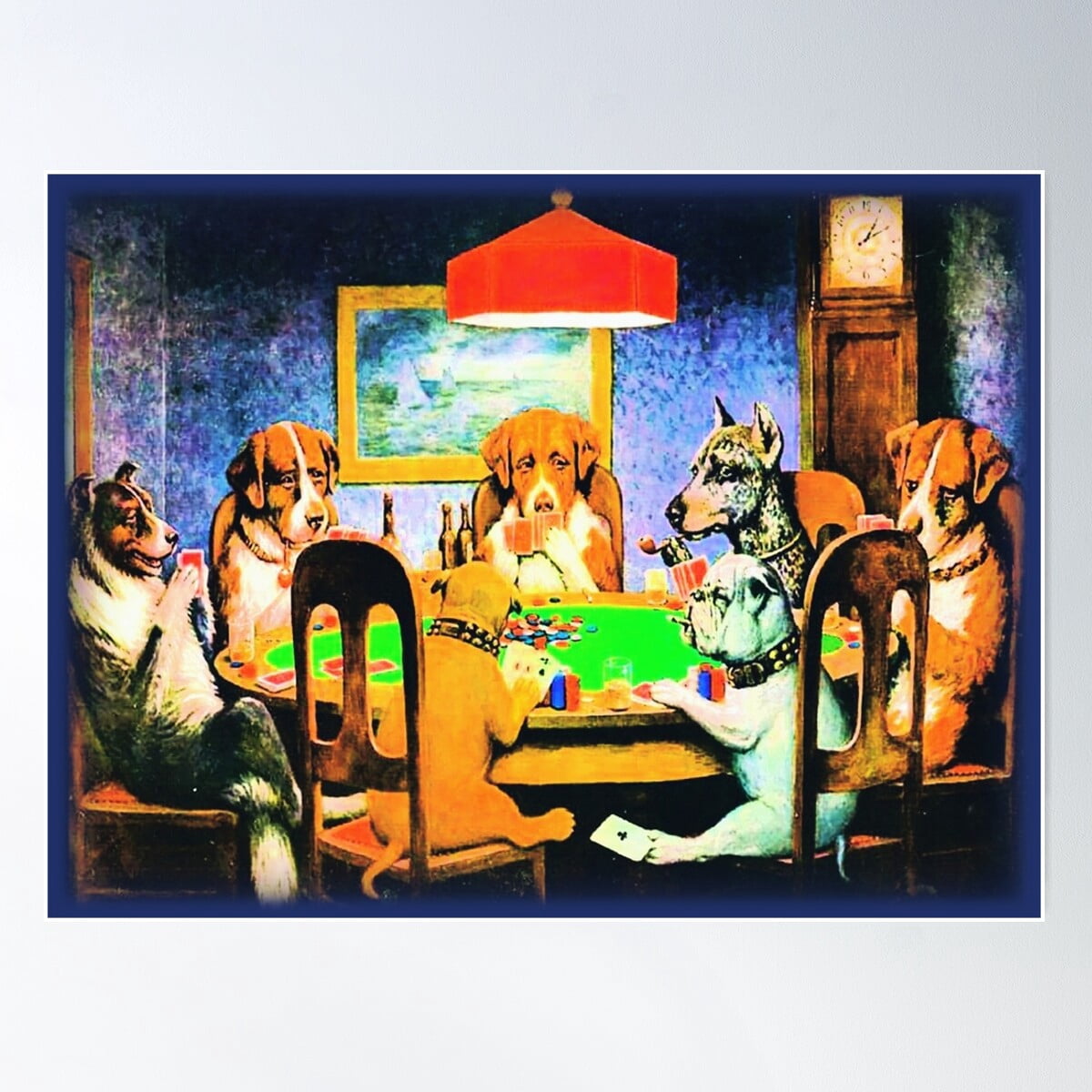 Bunch of Bluffing Dogs on a Poker Night With Smudge Stick Filter Poster ...