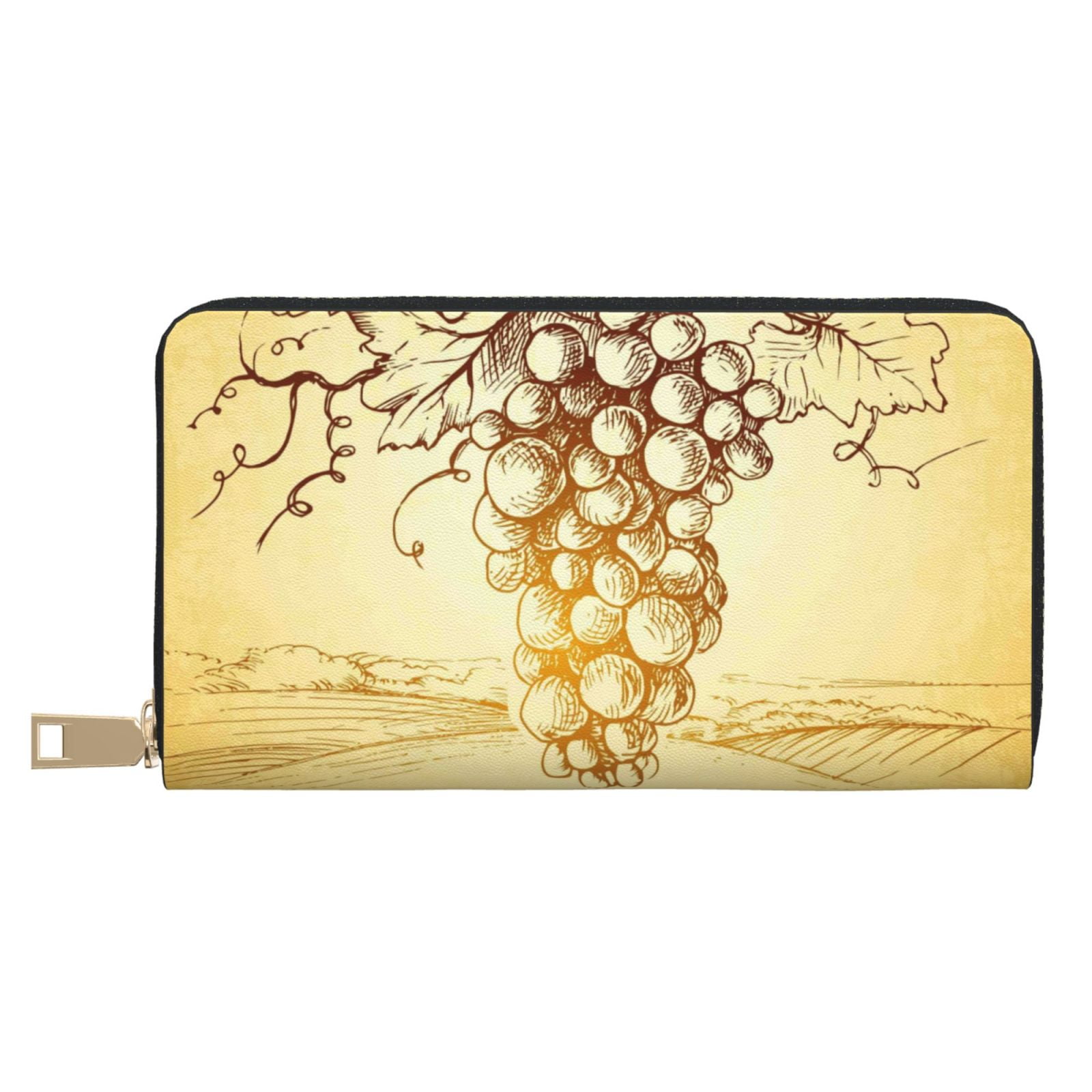 Bunch of Grapes Wallet Women, Leather Bifold Multi Card Wallet, Women's ...