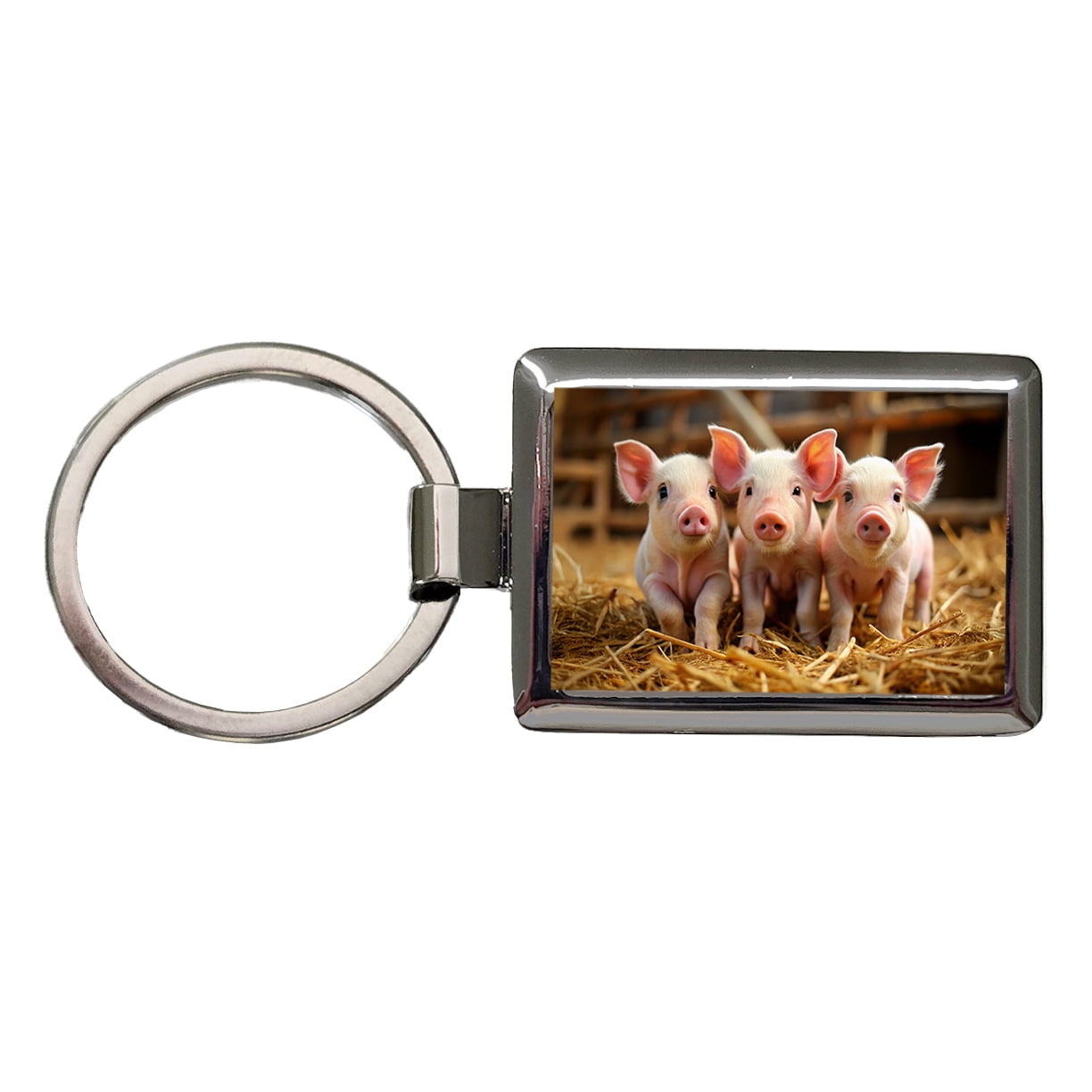 Bunch of Pink Baby Pigs Metal Rectangle Keychain - Walmart.com