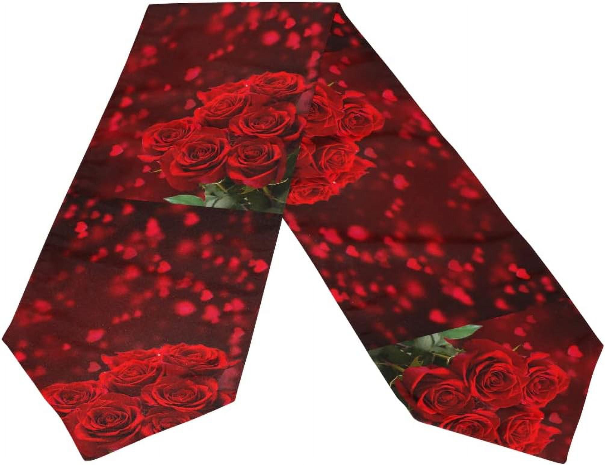 Bunch of Red Rose Love Double Sided Polyester Table Runner 13 x 70 ...