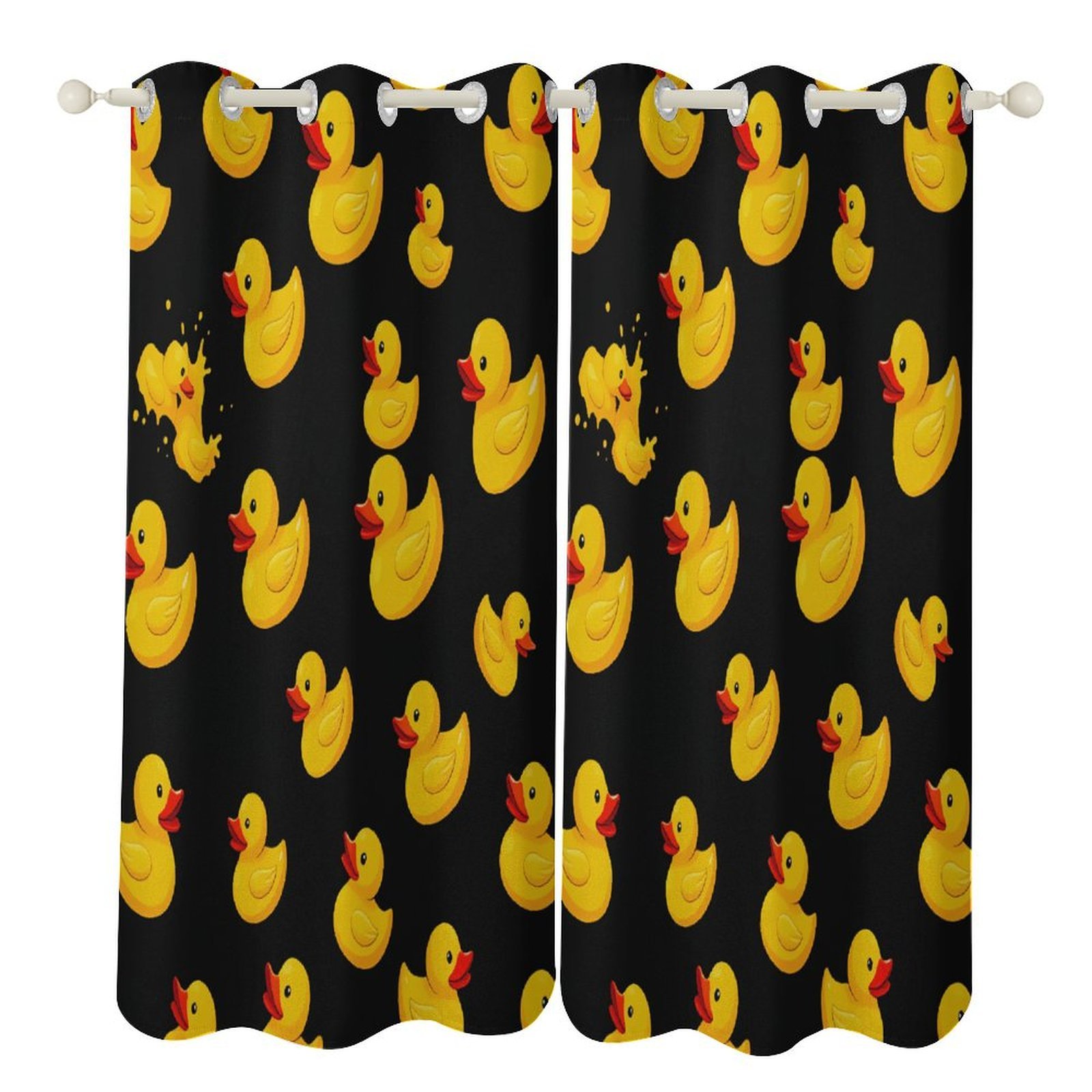 Bunch of Rubber Ducks Blackout Curtains Window Drapes Room Darkening ...