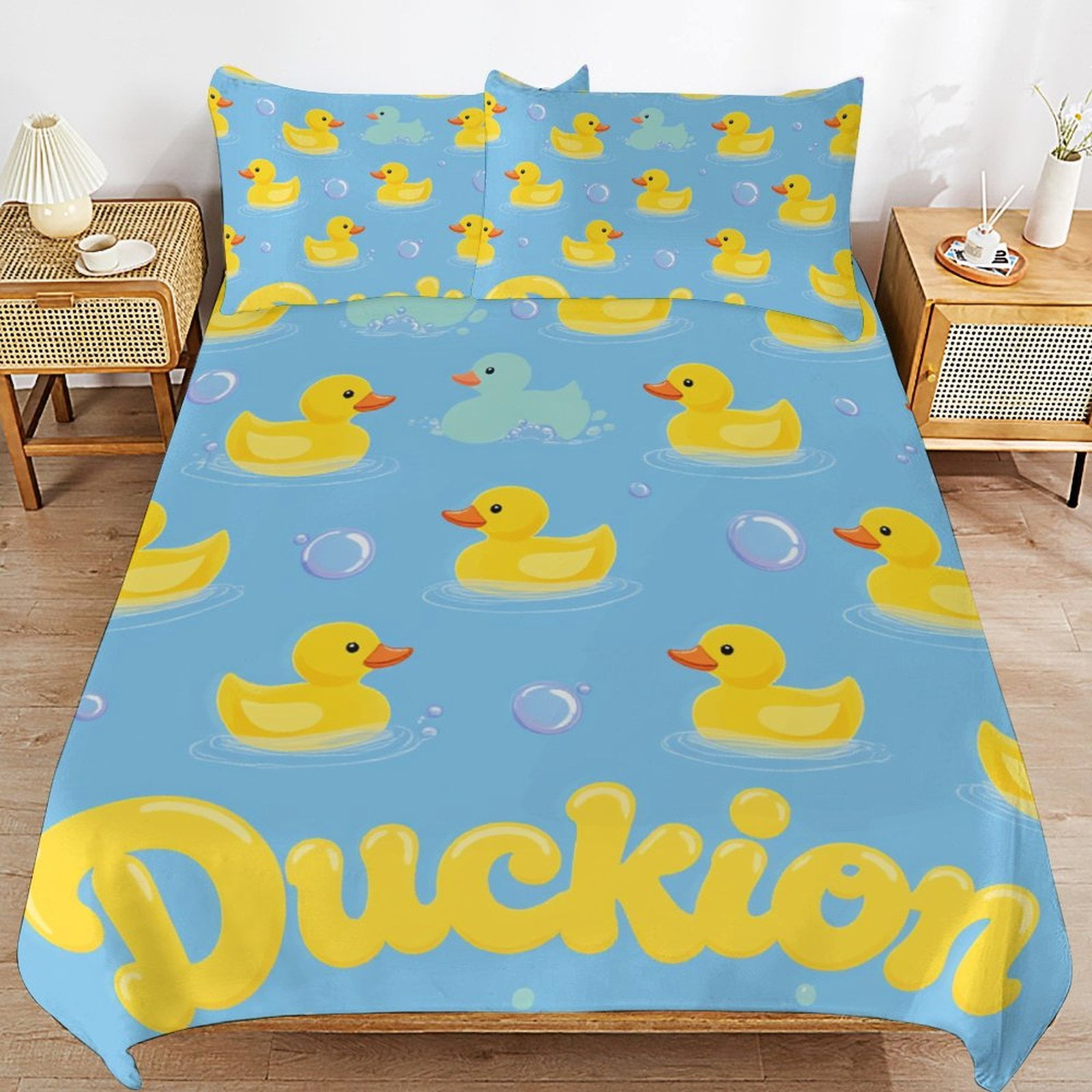 Bunch of Rubber Ducks Duvet Cover 3pcs Set Themed Multicolor Polyester ...