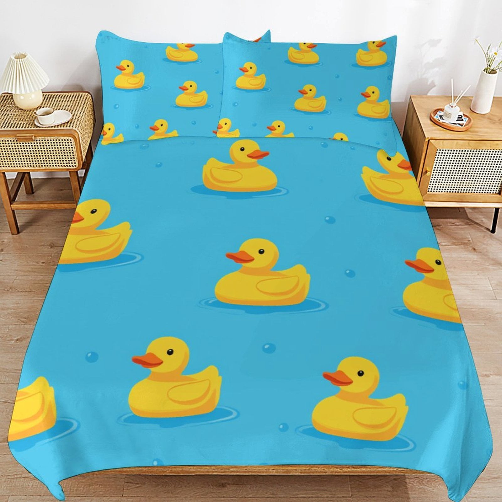 Bunch of Rubber Ducks Duvet Cover 3pcs Set Themed Multicolor Polyester ...