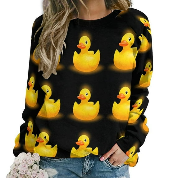 Bunch of Rubber Ducks Fashion Round Neck Long Sleeve Printed Elegant ...