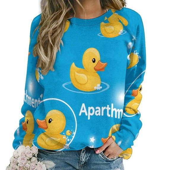 Bunch of Rubber Ducks Fashion Round Neck Long Sleeve Printed Elegant ...
