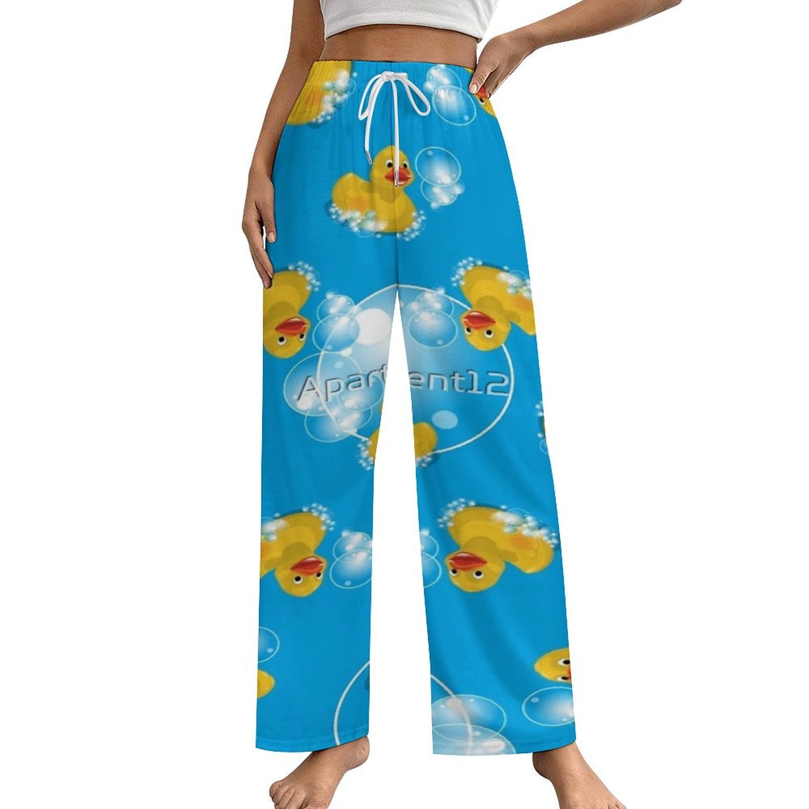 Bunch of Rubber Ducks Pajamas For Women Loose Retro Night Pajama Pants ...
