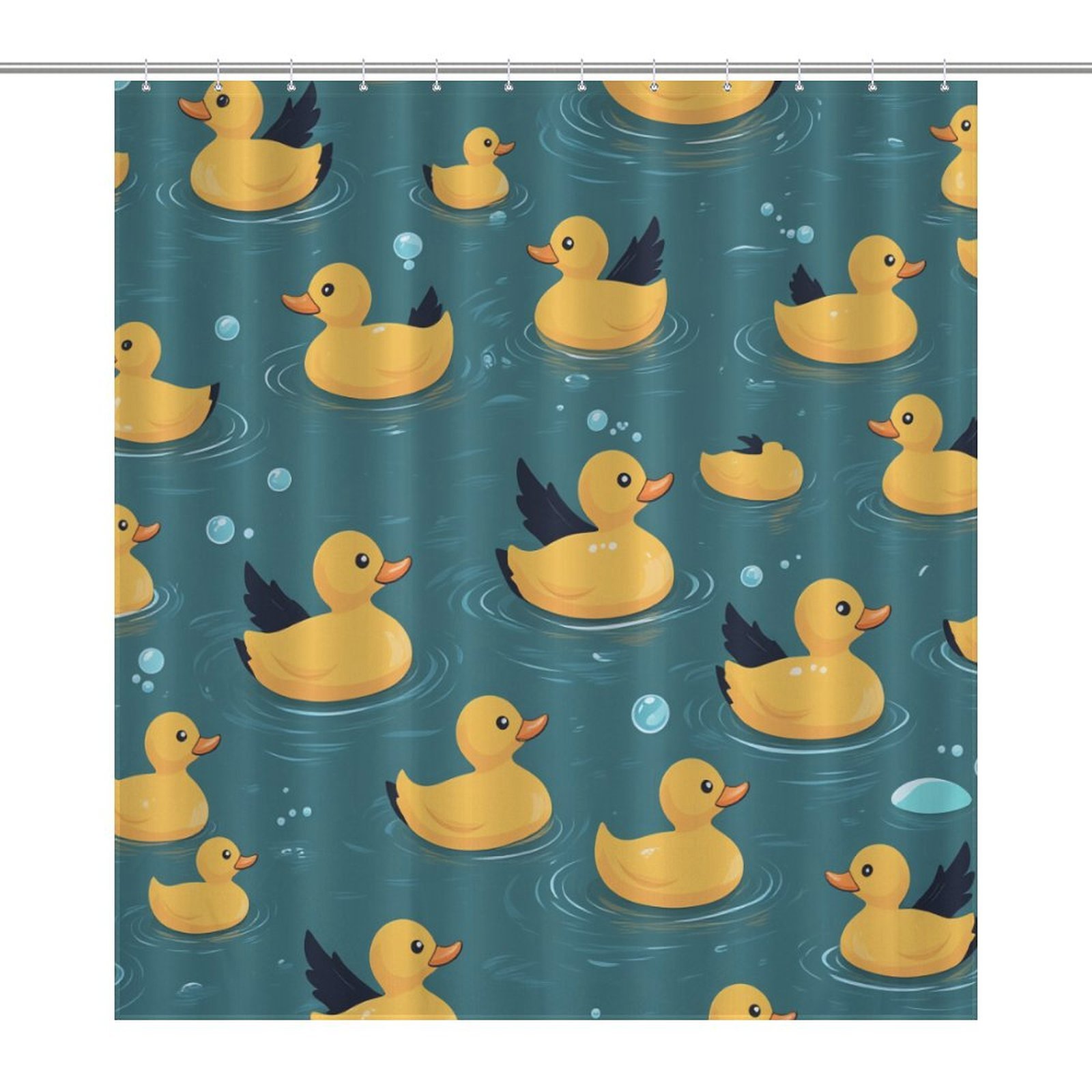 Bunch of Rubber Ducks Shower Curtain Bathtub Decor Bathroom Fabric ...