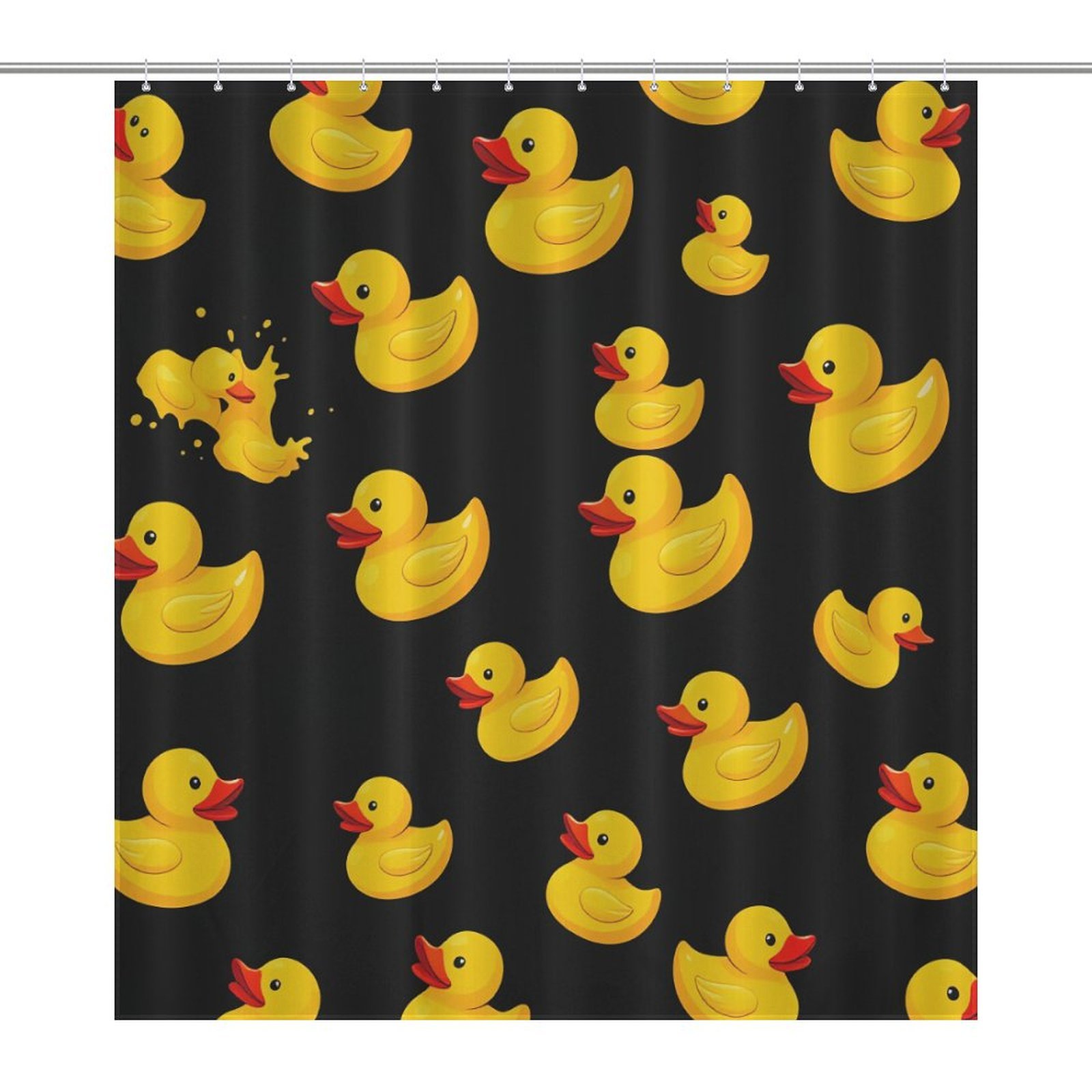 Bunch of Rubber Ducks Shower Curtain Ornament Bathroom Curtains with ...