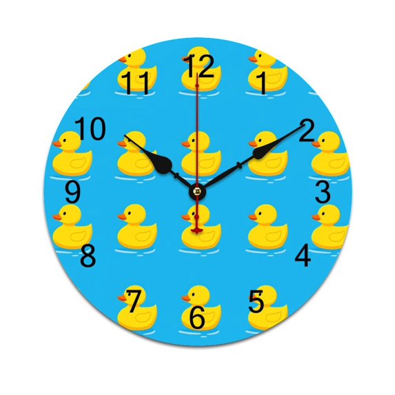 Bunch of Rubber Ducks Time Decorative Wall Clocks Round Large Wall ...