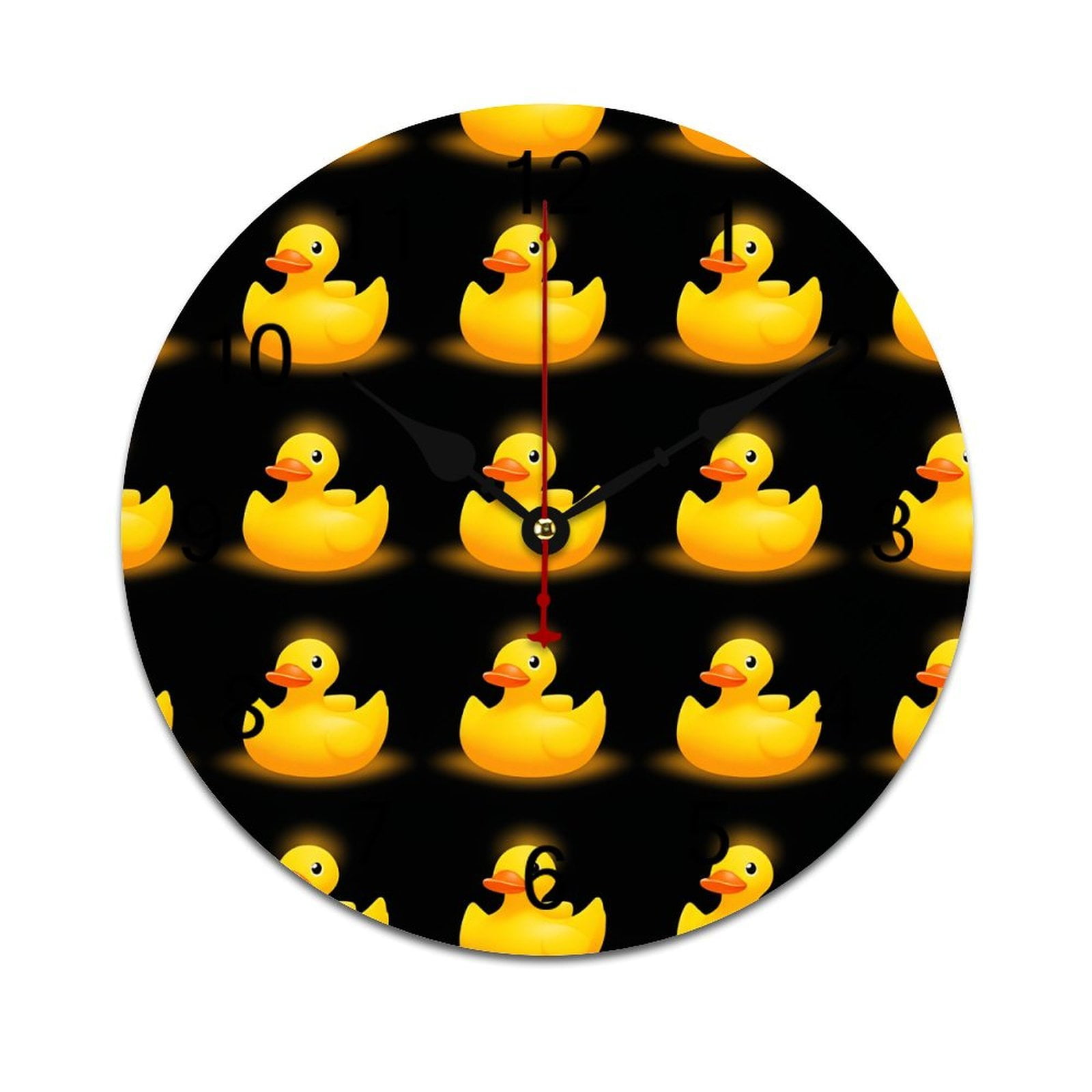 Bunch of Rubber Ducks Word Saying Big Wall Clock Home Decor Art Watch ...