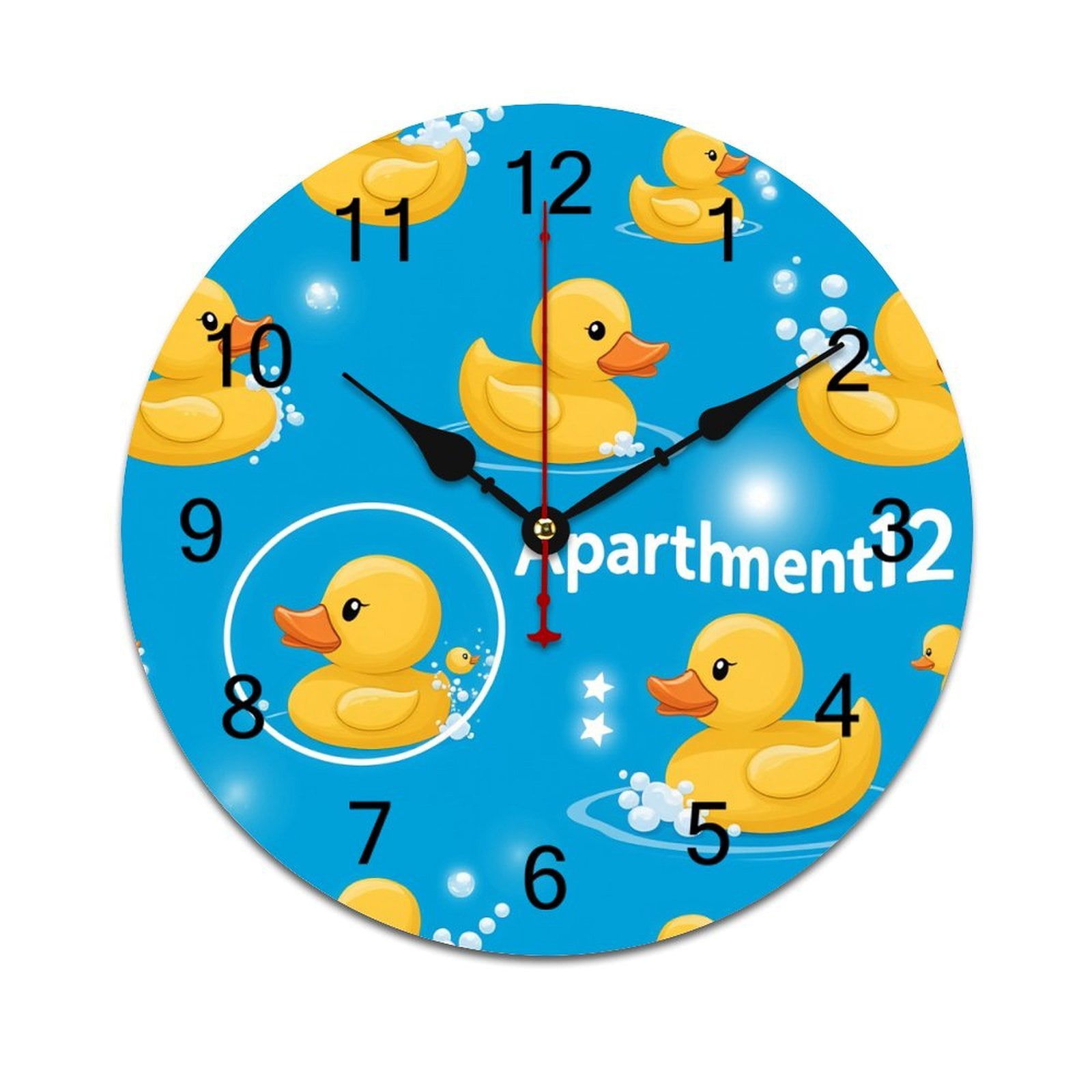 Bunch of Rubber Ducks Word Saying Big Wall Clock Home Decor Art Watch ...
