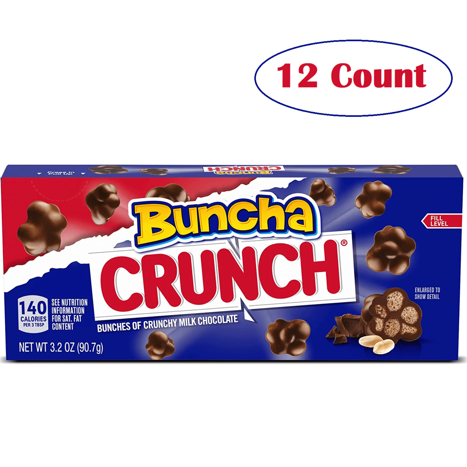 Buncha CRUNCH, Real Milk Chocolate Candy Treat, Share 3.2 Oz Box (12 ...