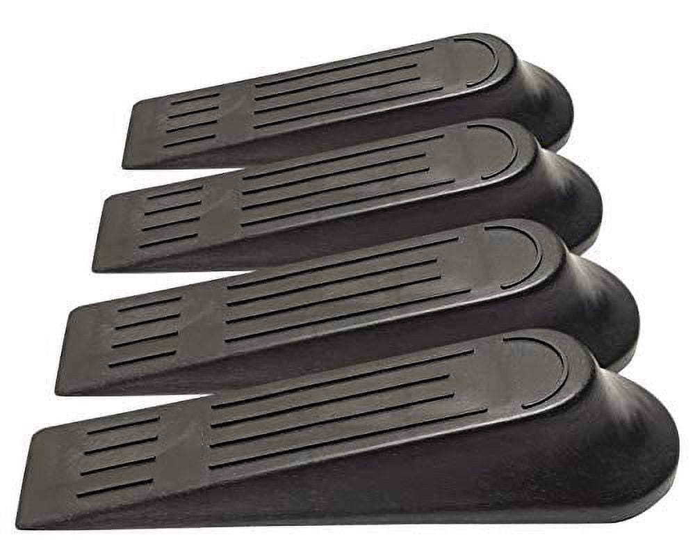 Bundaloo Door Stopper Set - Pack of 4 Portable Black Plastic Jammer ...