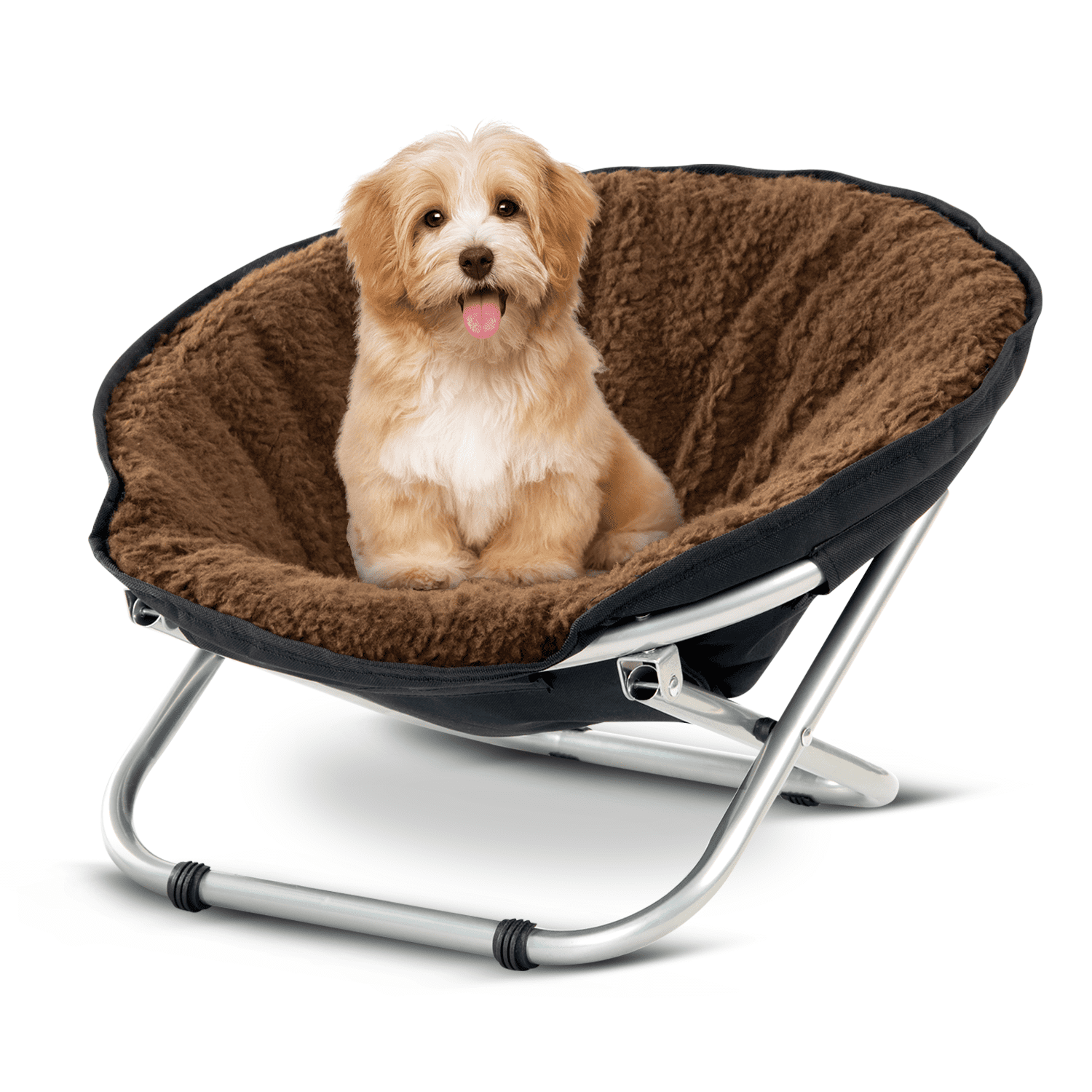 Bundaloo Round Foldable Dog & Cat Bed - Folding Pet Cot, Elevated ...