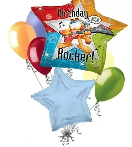 Bundle 18" Star ROCKING GARFIELD Guitar Rock N Roll Birthday Party ...