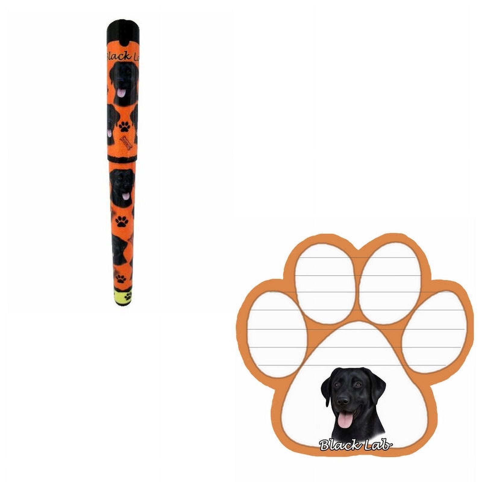 Bundle - 2 Items: Black Labrador Dog Paw Magnetic Note Pad & Gel Pen ...