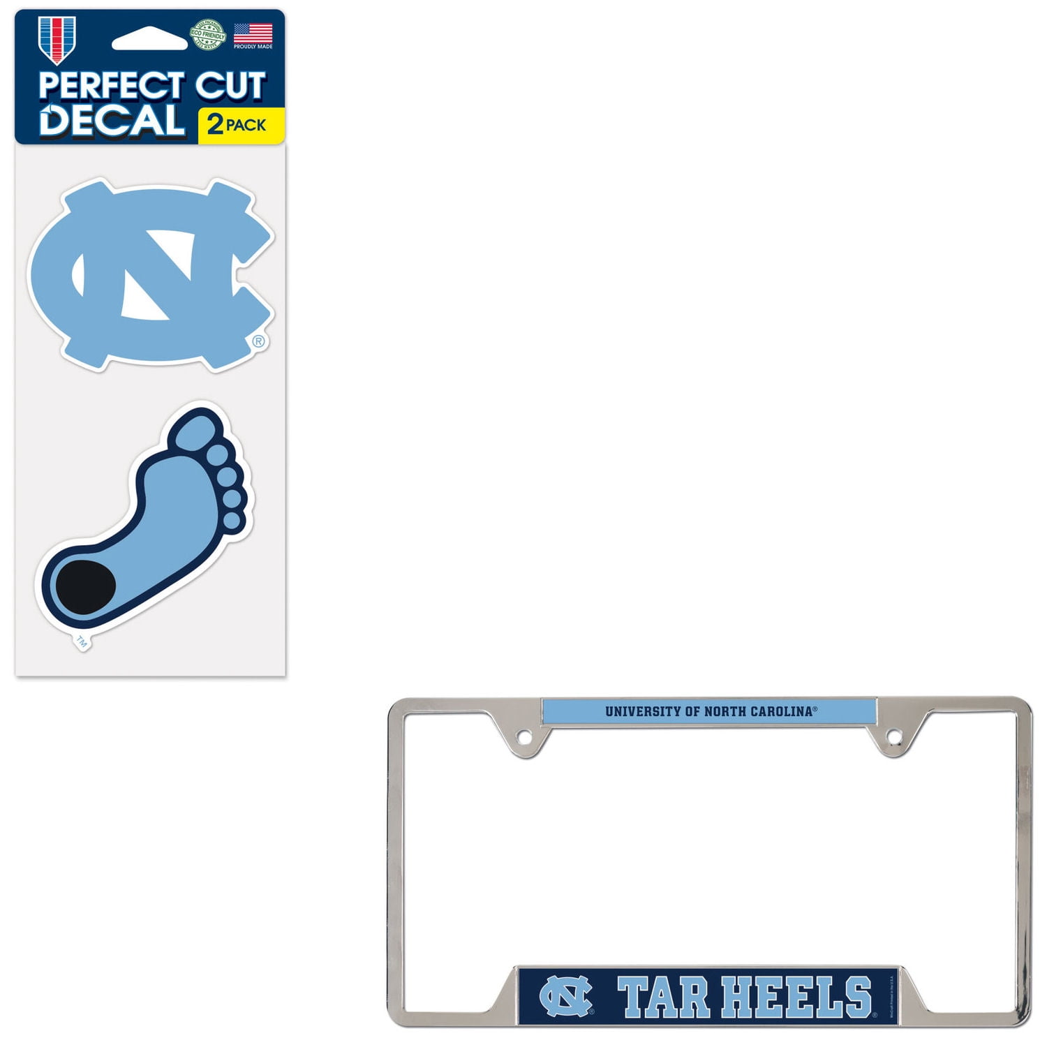 Bundle - 2 Items: North Carolina Metal License Plate Frame and Die Cut ...