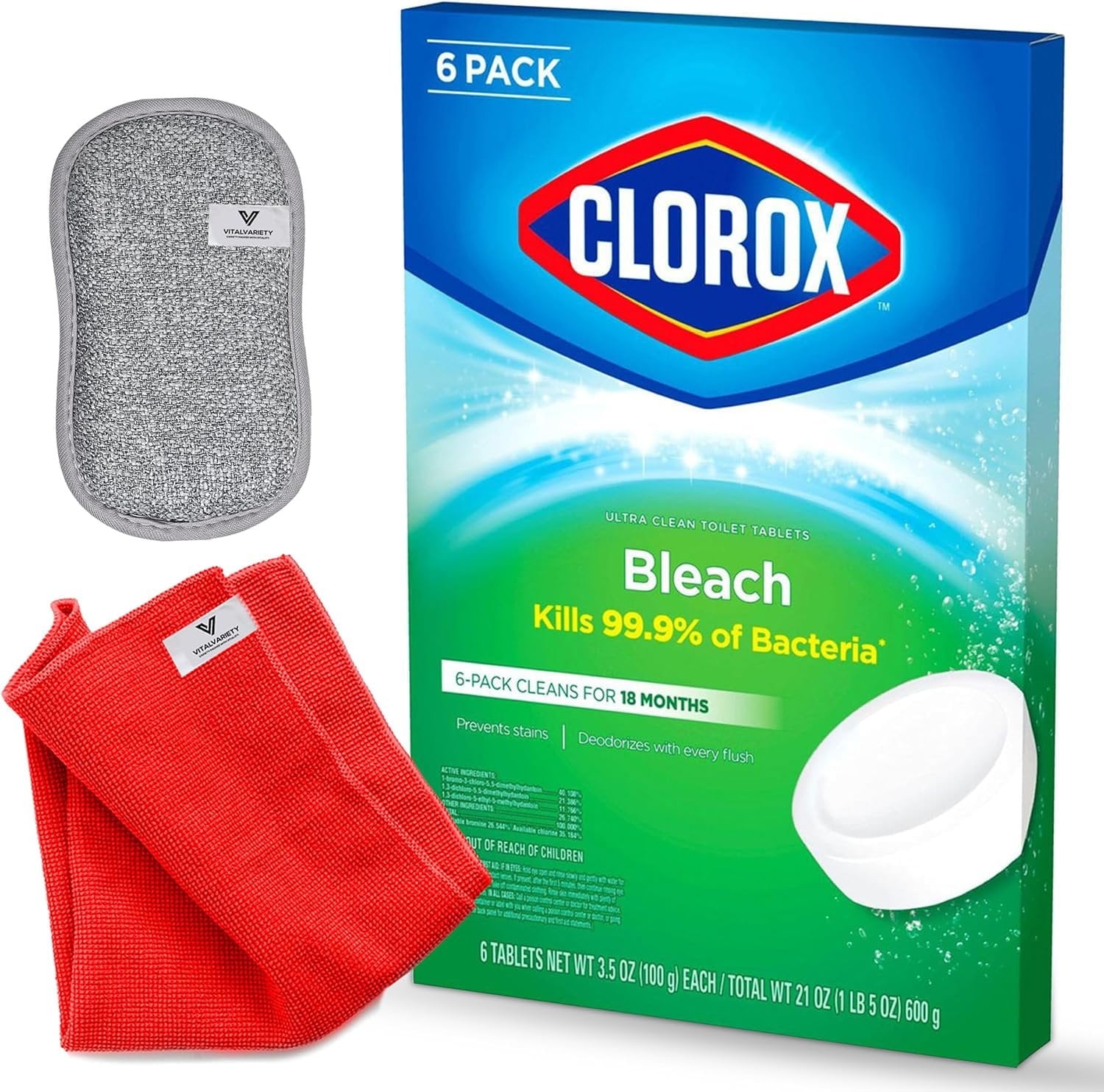 Bundle of 6-Clorox-Toilet Bowl Tablets with Bleach Cleaner Tabs for ...
