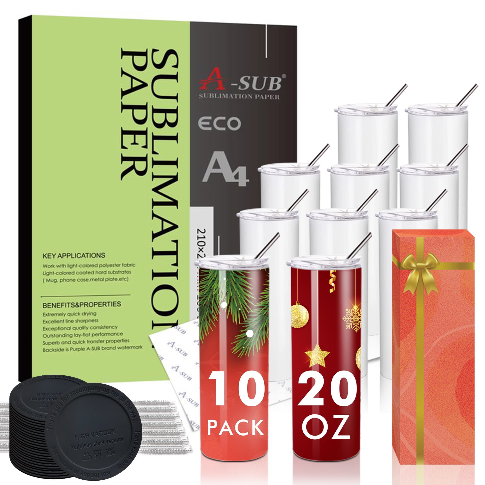 Bundle A-SUB Sublimation Paper 125g 100 Sheets A4 and 10 Pack ...