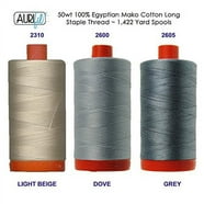 Aurifil Mako Cotton Thread Bundle, 2-Pack: Dove 2600 + White 2024 (1422 Yards Each) - Premium ...