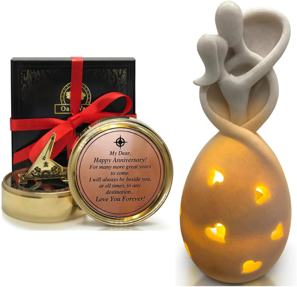 Bundle - Brass Sundial Compass with Special Engraved Greeting ...