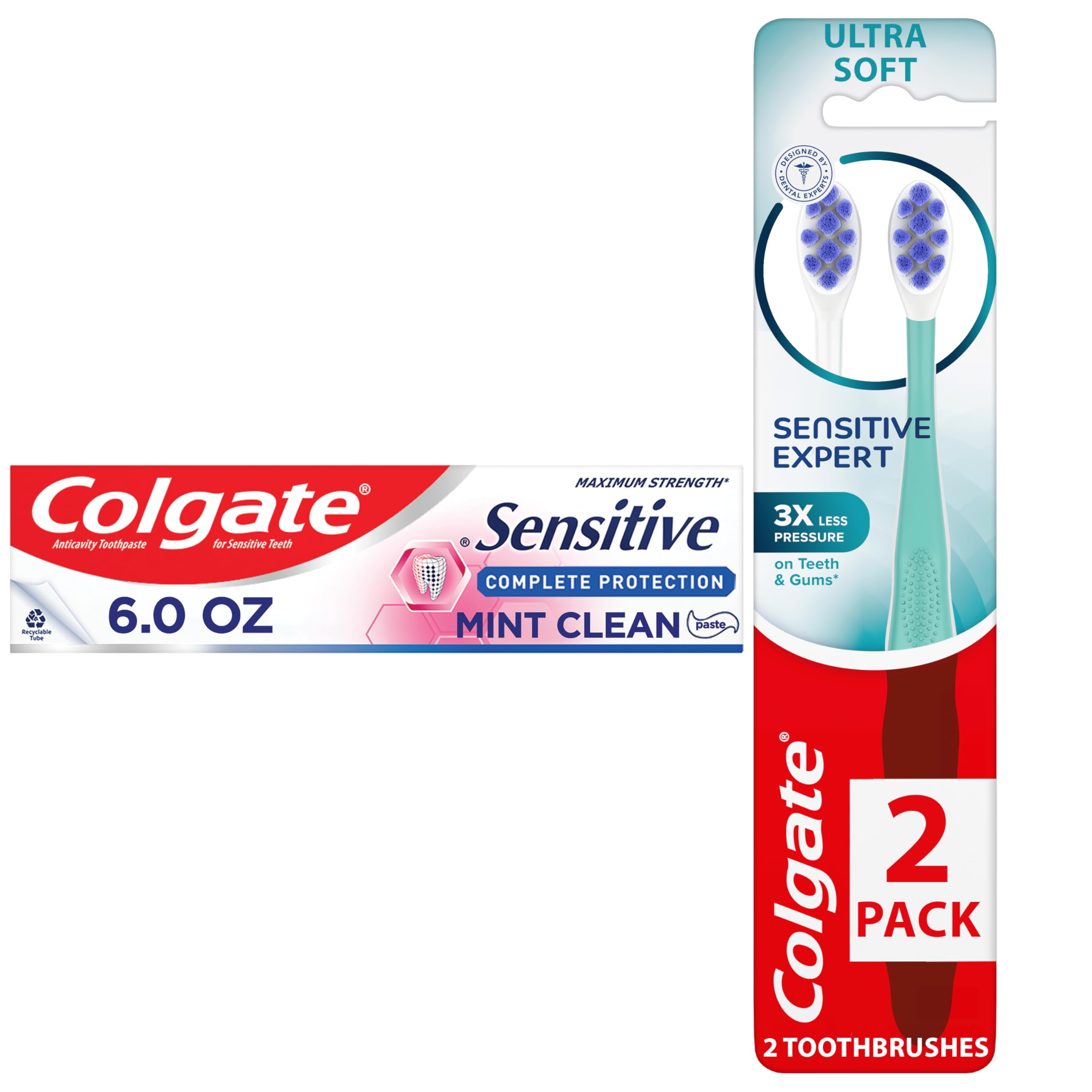 Bundle Of Colgate Sensitive Maximum Strength Toothpaste, Plus Whitening ...