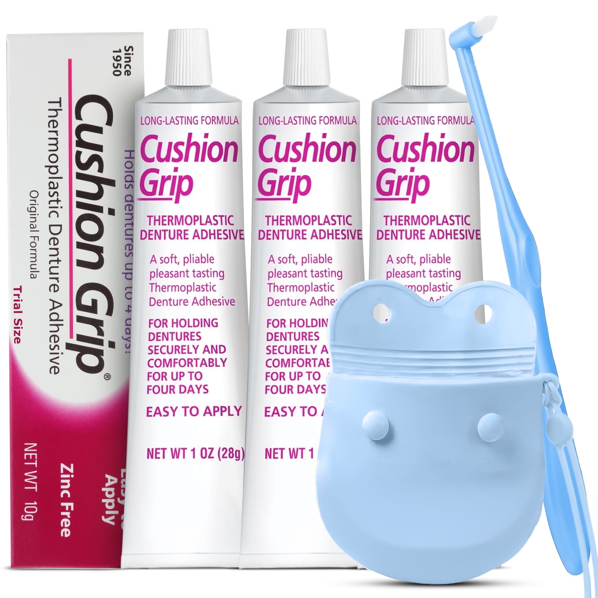 ZYROCO Cushion Grip Waterproof Denture Adhesive Gel 3 Pack ...