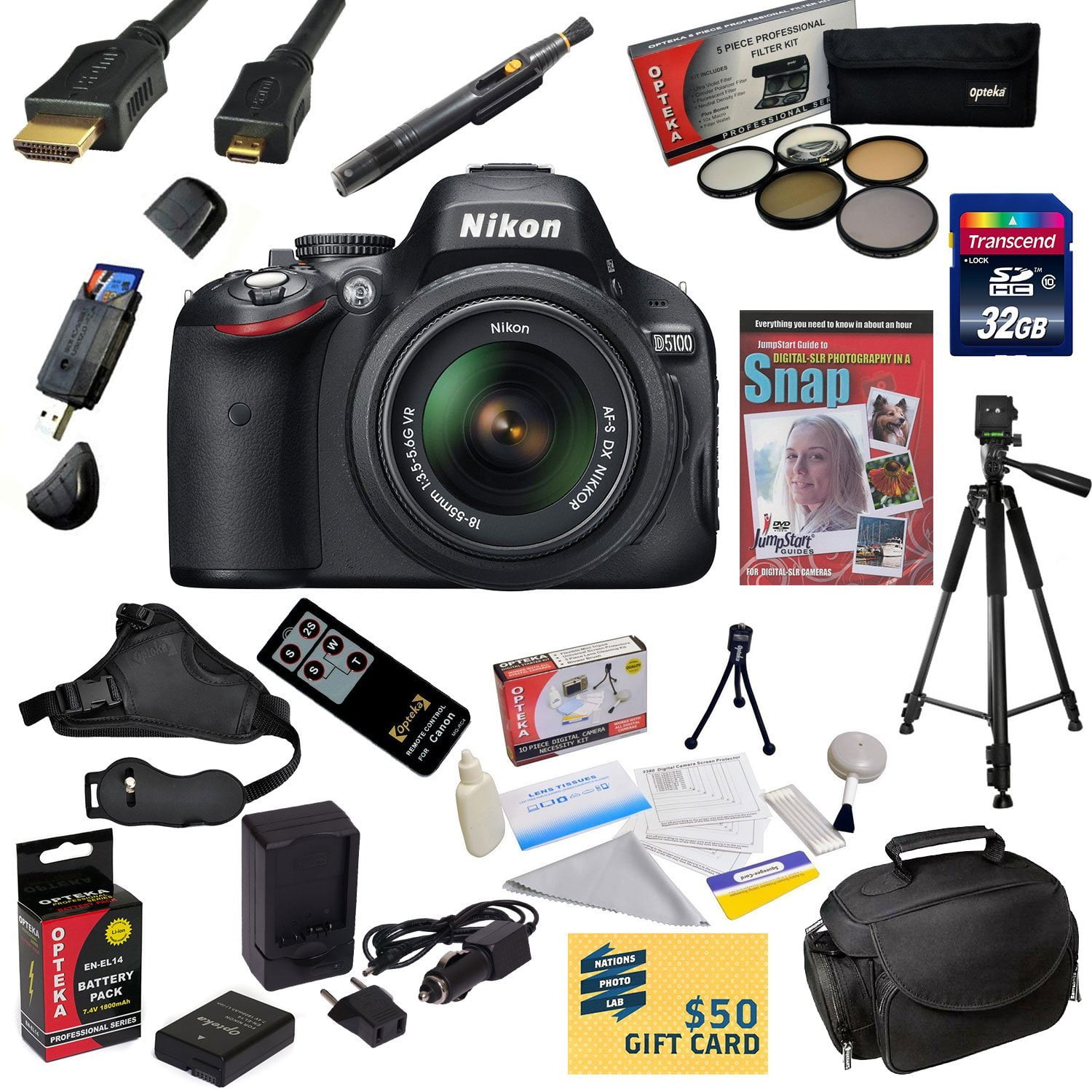 Bundle D5100 Digital SLR Camera with 18-55mm NIKKOR VR Lens - Walmart.com