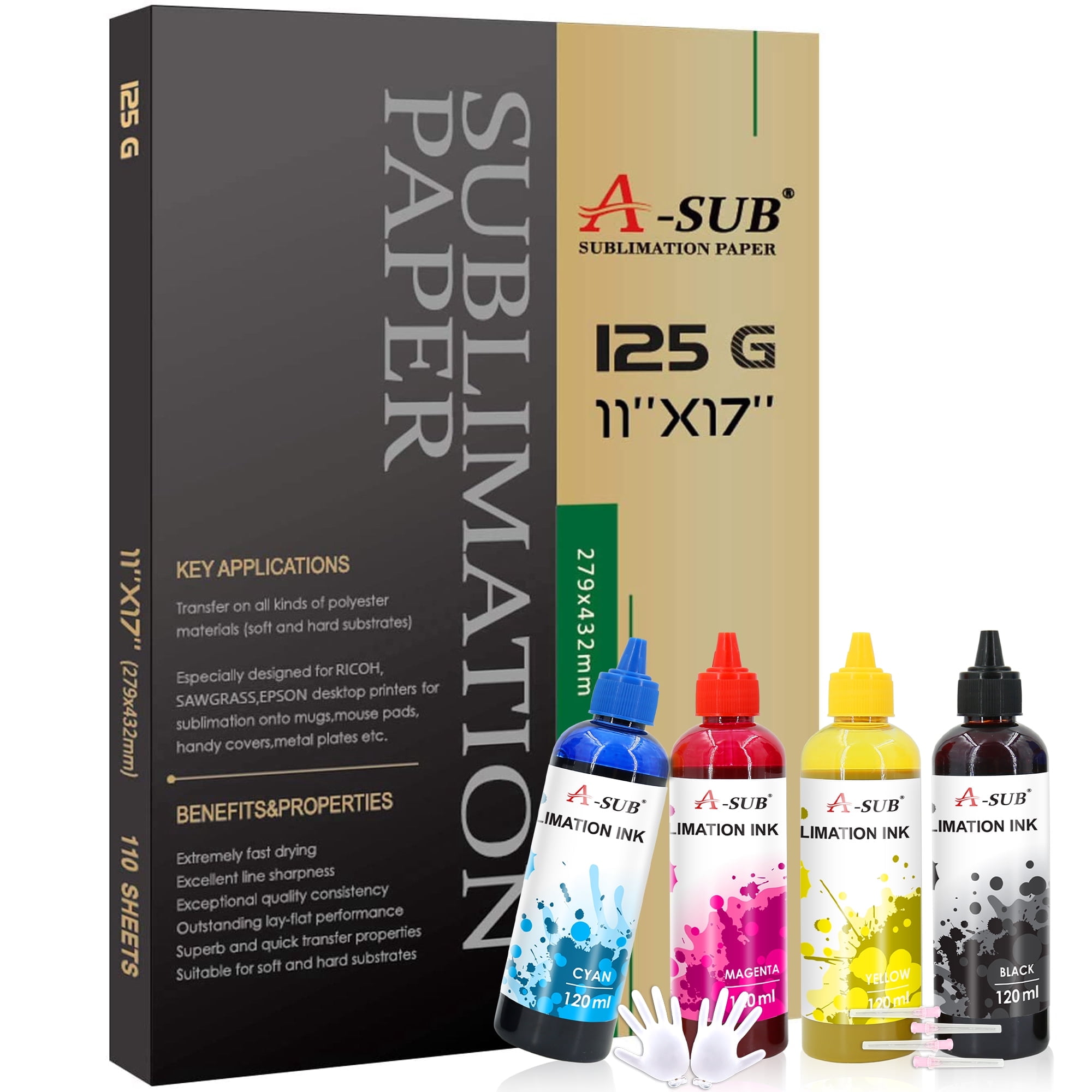 Bundle Kit for A-SUB Sublimation Paper 11x17 inch 125gsm + A-SUB ...